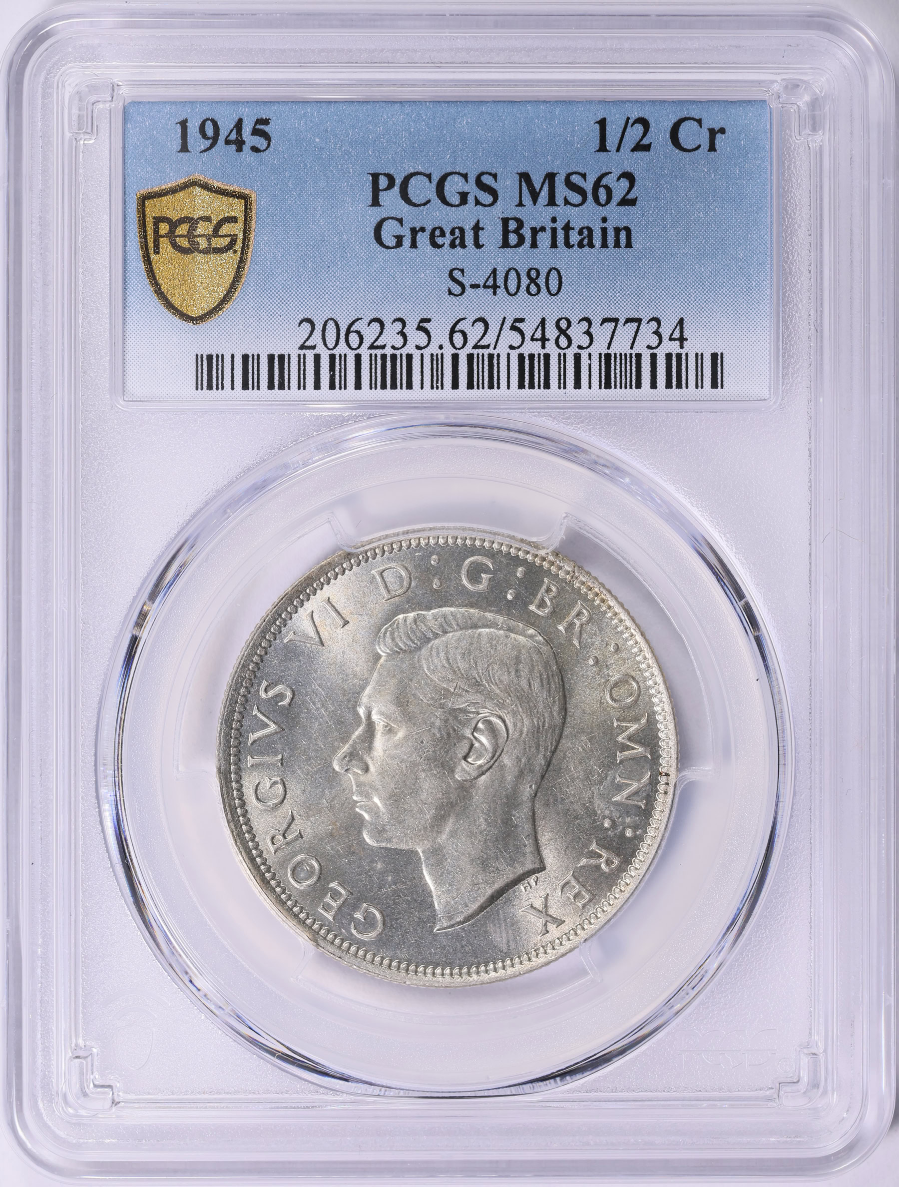 Great Britain 1945 Silver 1/2 Crown KM-856 PCGS MS-62 (Item 1813554 ...