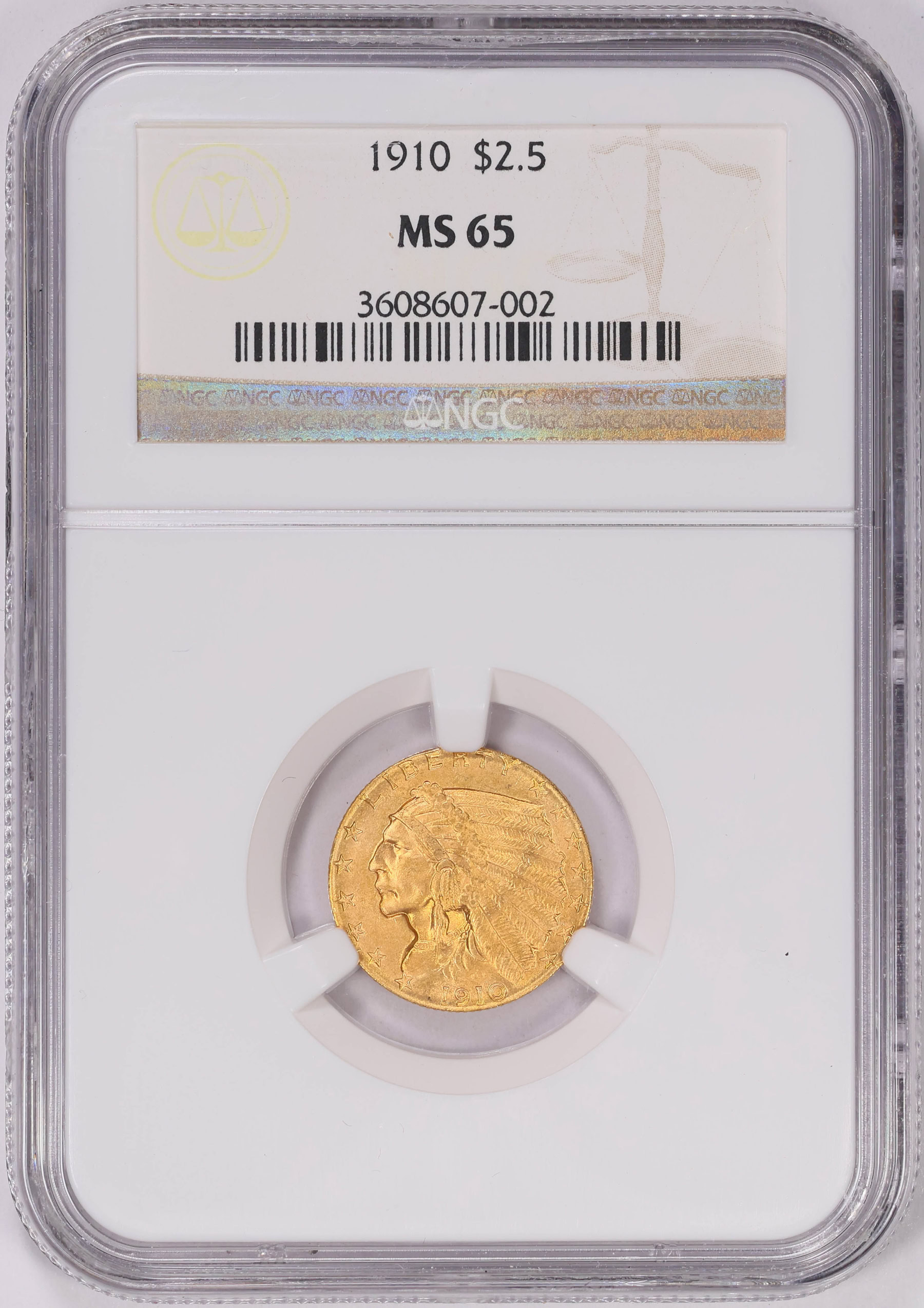 1910 Indian Gold Quarter Eagle NGC MS-65 (Item 1813603 ...