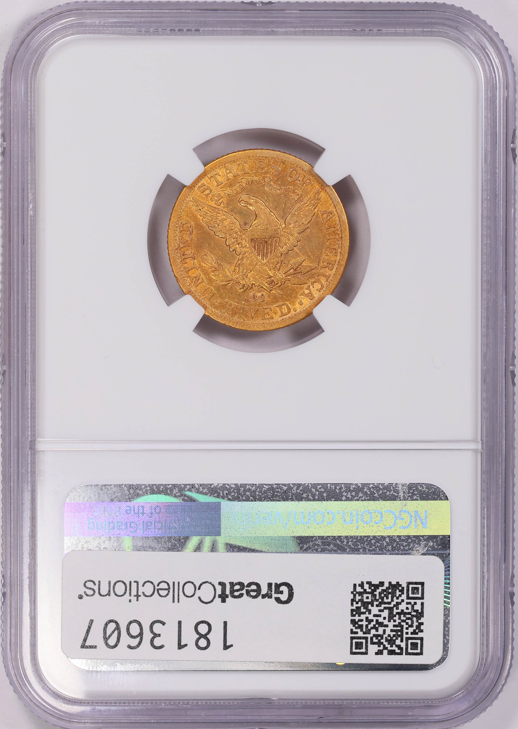 1891-CC Liberty Gold Half Eagle NGC XF-45 (John McCloskey Collection) (Item 1813607 ...