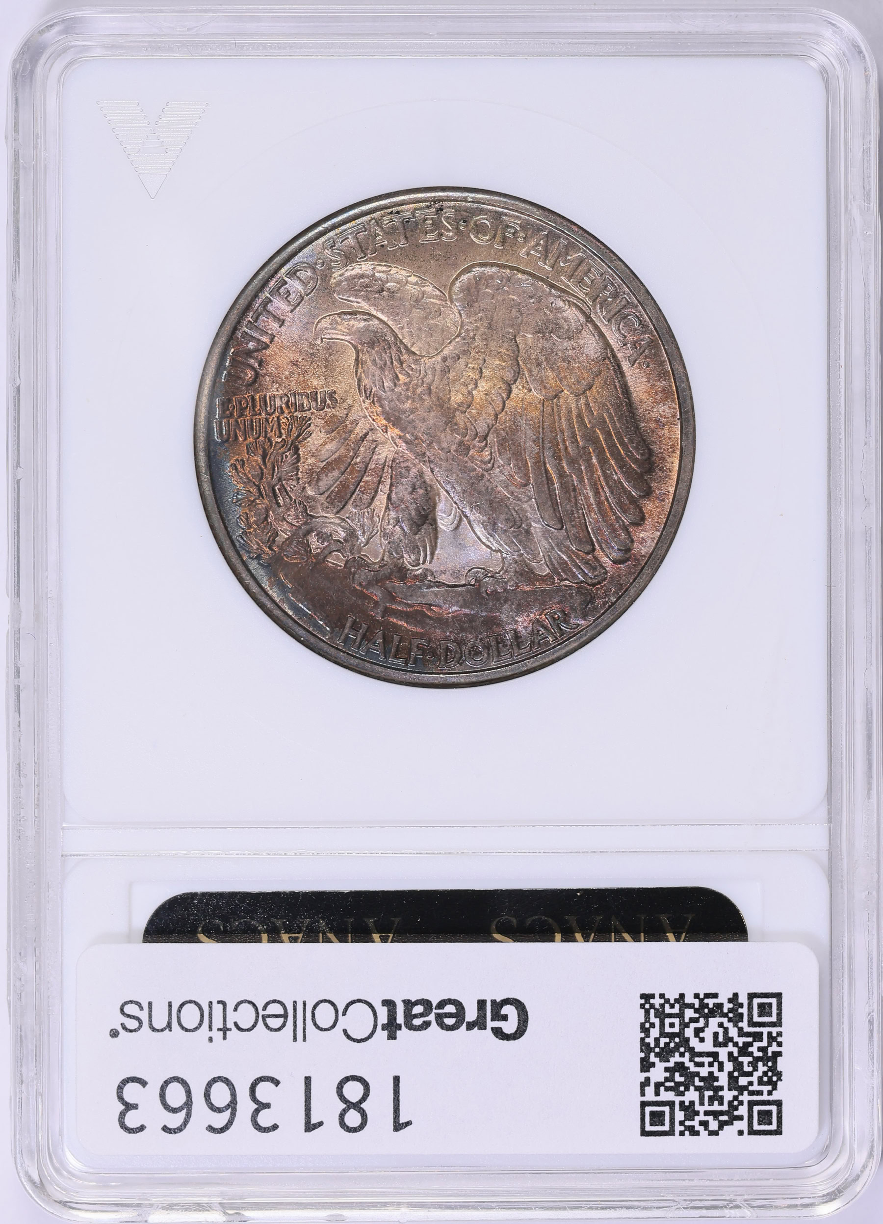 1939 Walking Liberty Half Dollar ANACS MS-64 OH (Toned) (Item 1813663) | GreatCollections Coin ...