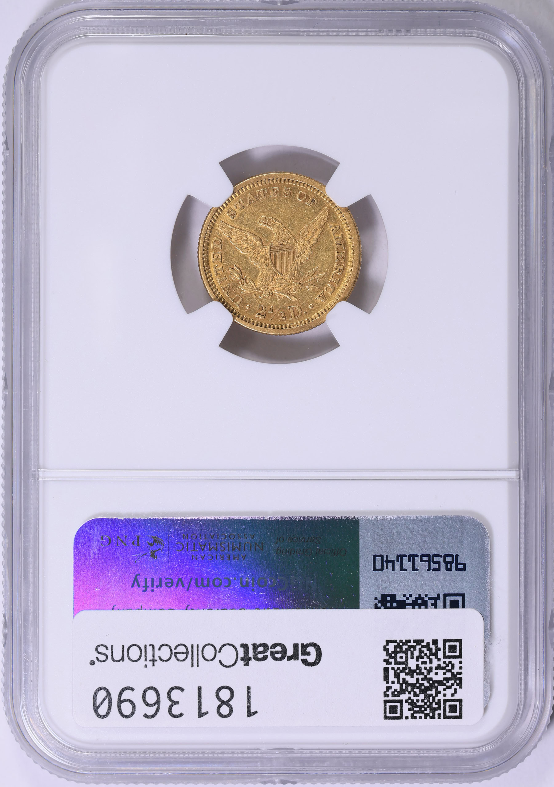 1870 Liberty Gold Quarter Eagle NGC AU Details (Item 1813690) | GreatCollections Coin Auctions