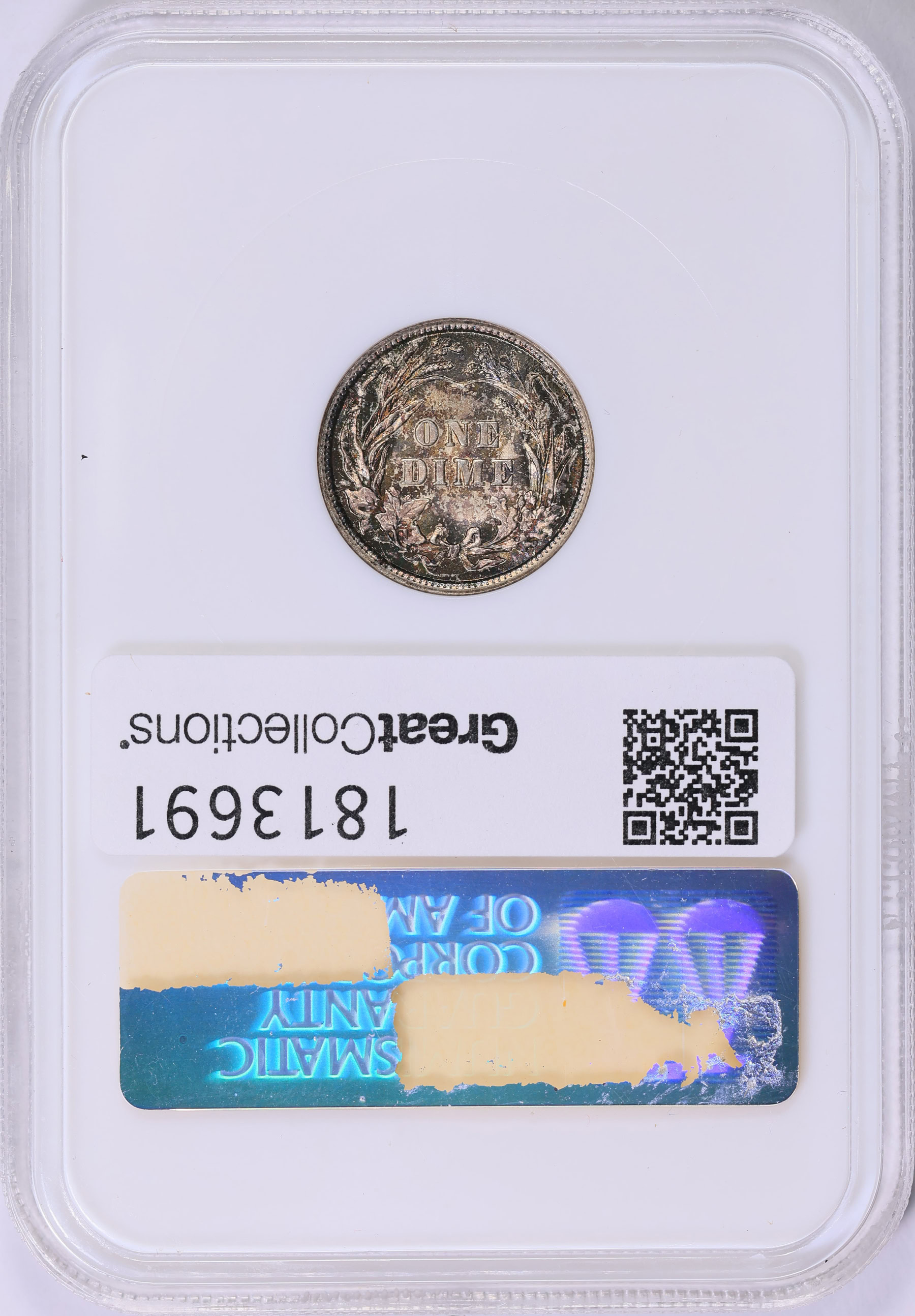 1916 Barber Dime NGC MS-63 (CAC Green) OH (Toned) (Item 1813691) | GreatCollections Coin Auctions