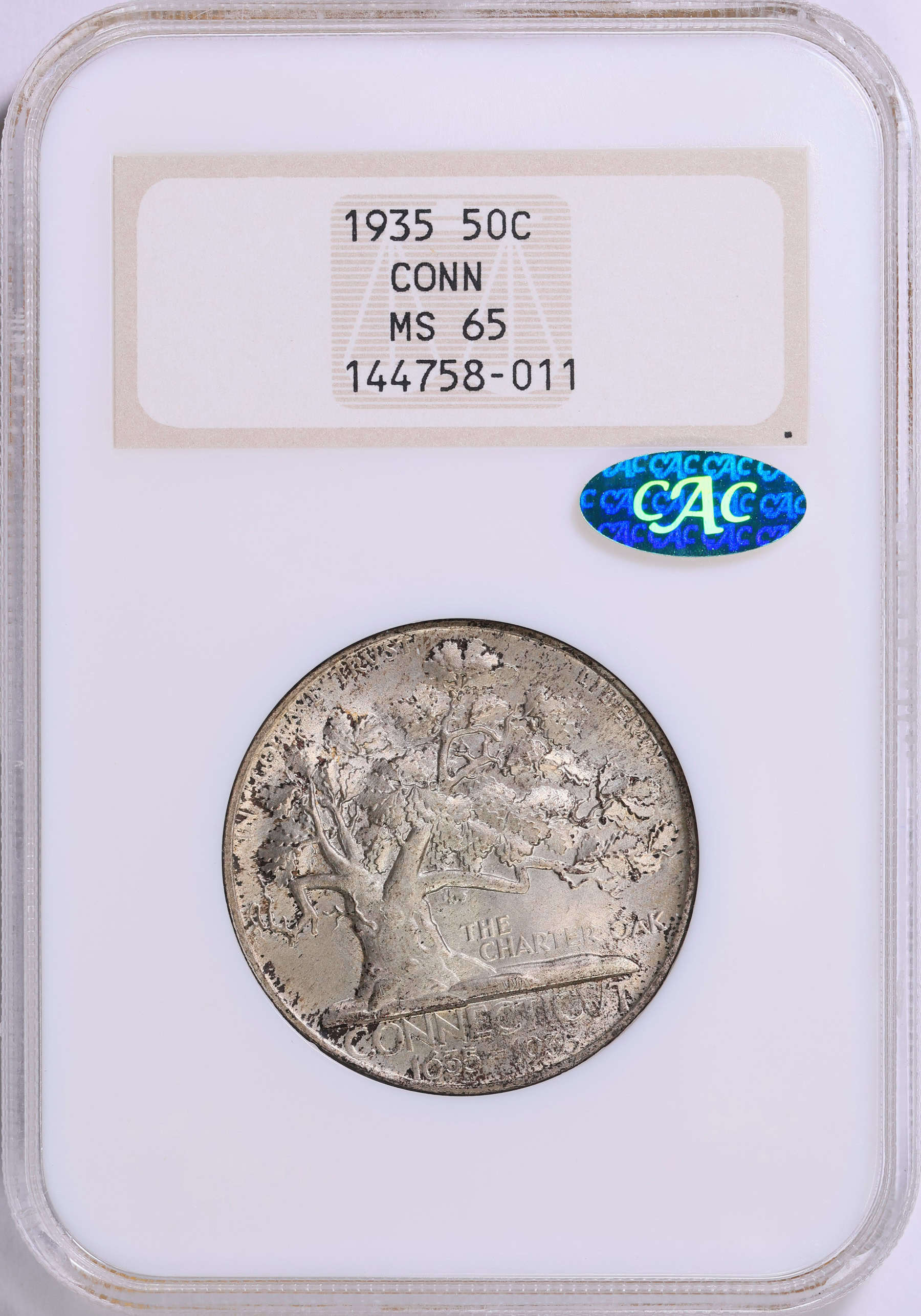 1935 Connecticut Tercentenary Half Dollar NGC MS-65 (CAC Green) OH (Item 1813697 ...