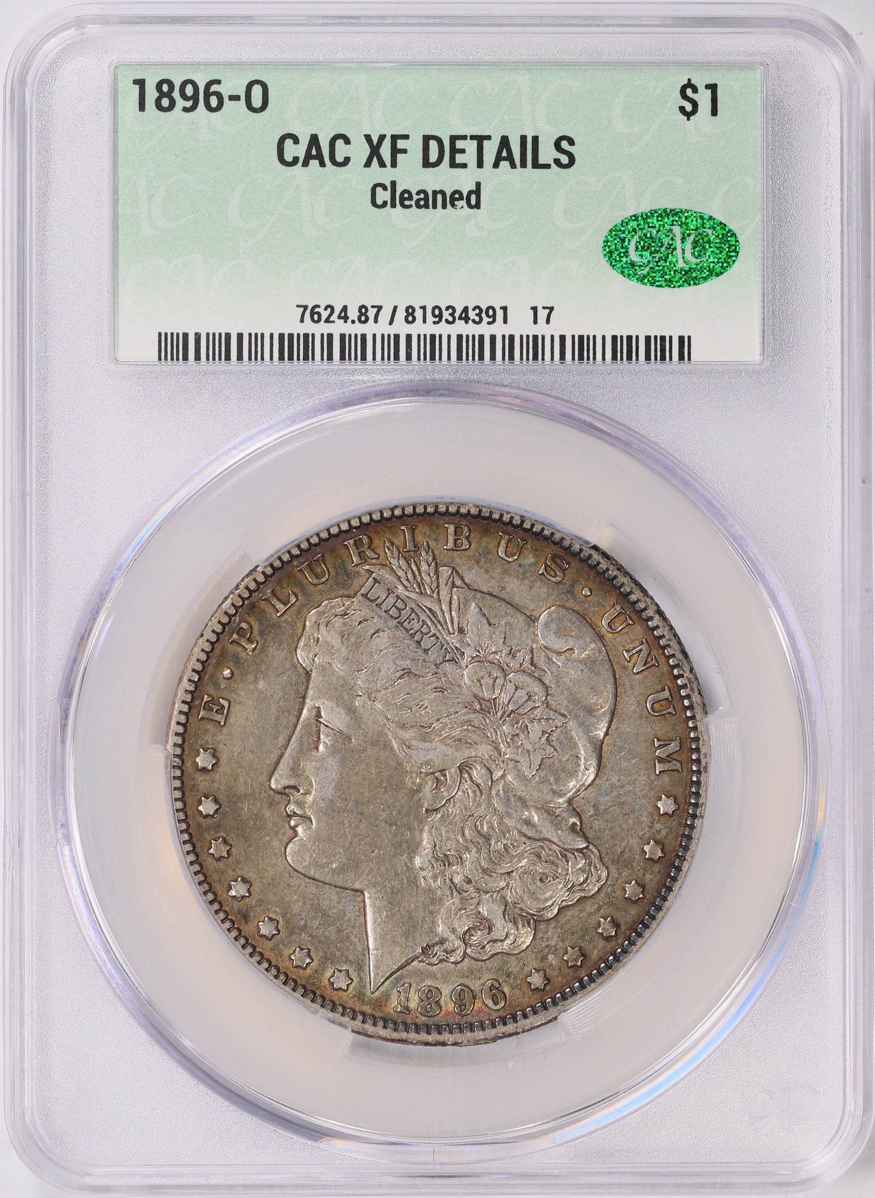 1896-O Morgan Silver Dollar CACG XF Details (Item 1813769) | GreatCollections Coin Auctions