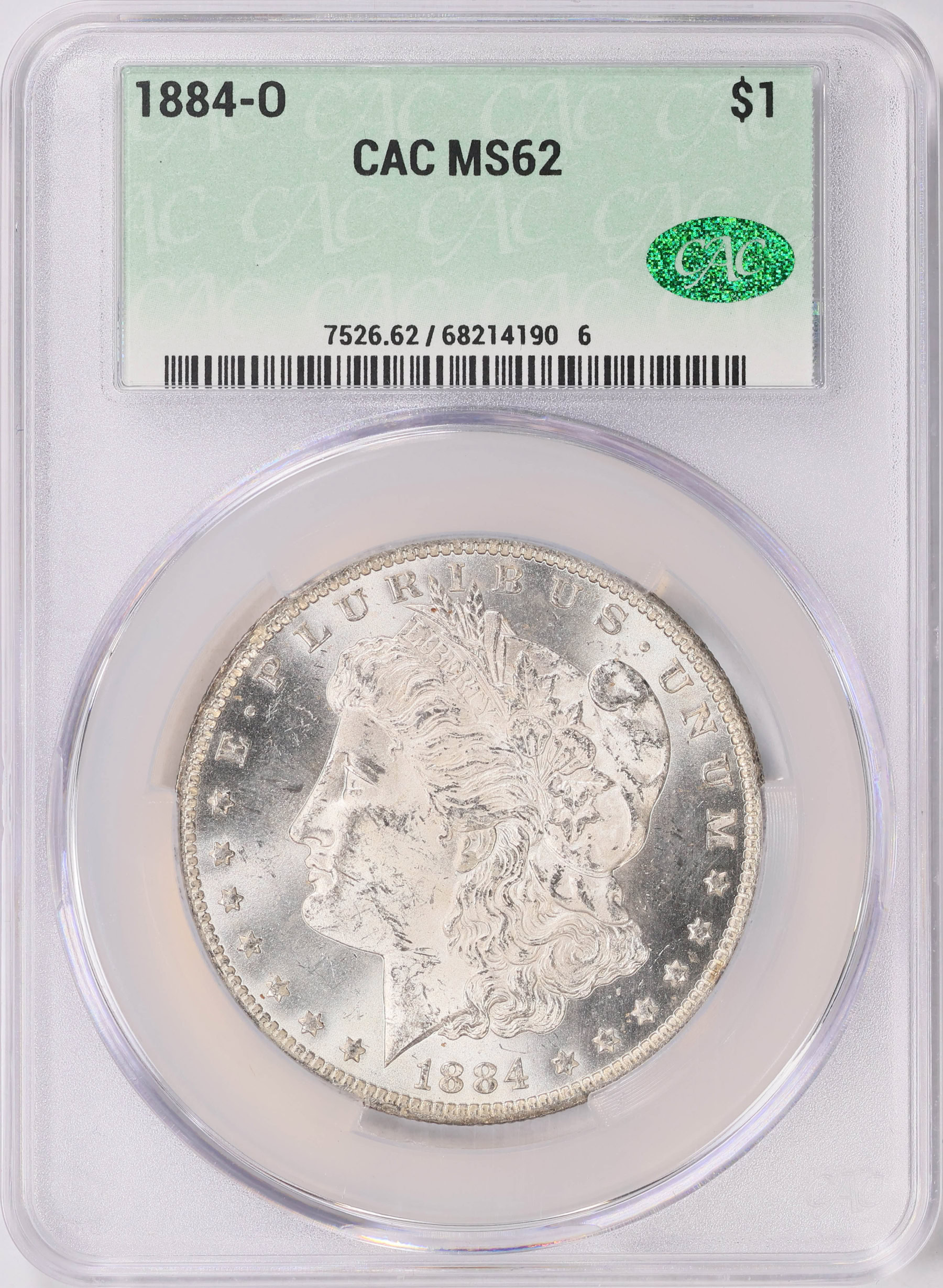 1884-O Morgan Silver Dollar CACG MS-62 (Item 1813770) | GreatCollections Coin Auctions