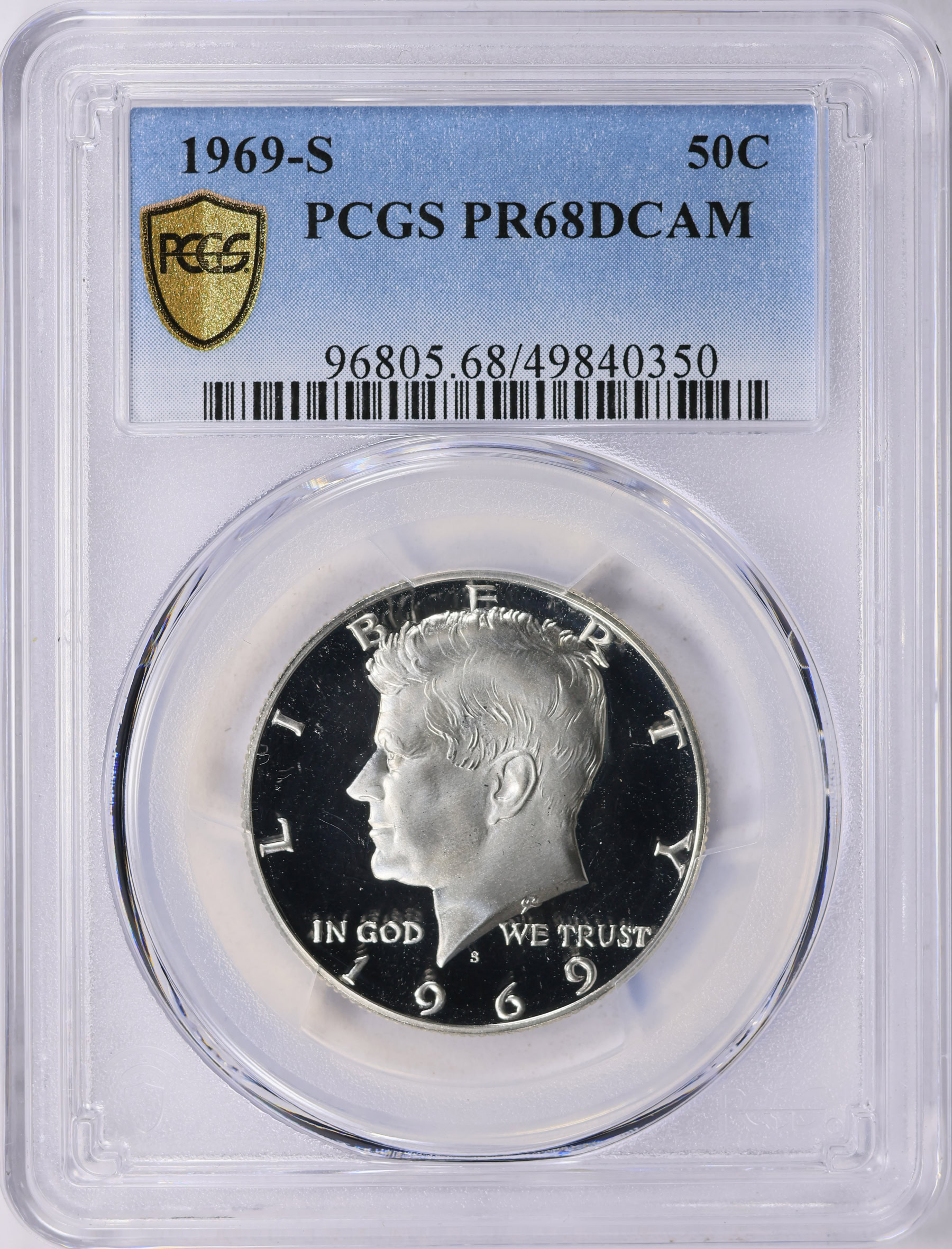 1969-S Kennedy Half Dollar PCGS Proof-68 DCAM (Item 1813866) | GreatCollections Coin Auctions