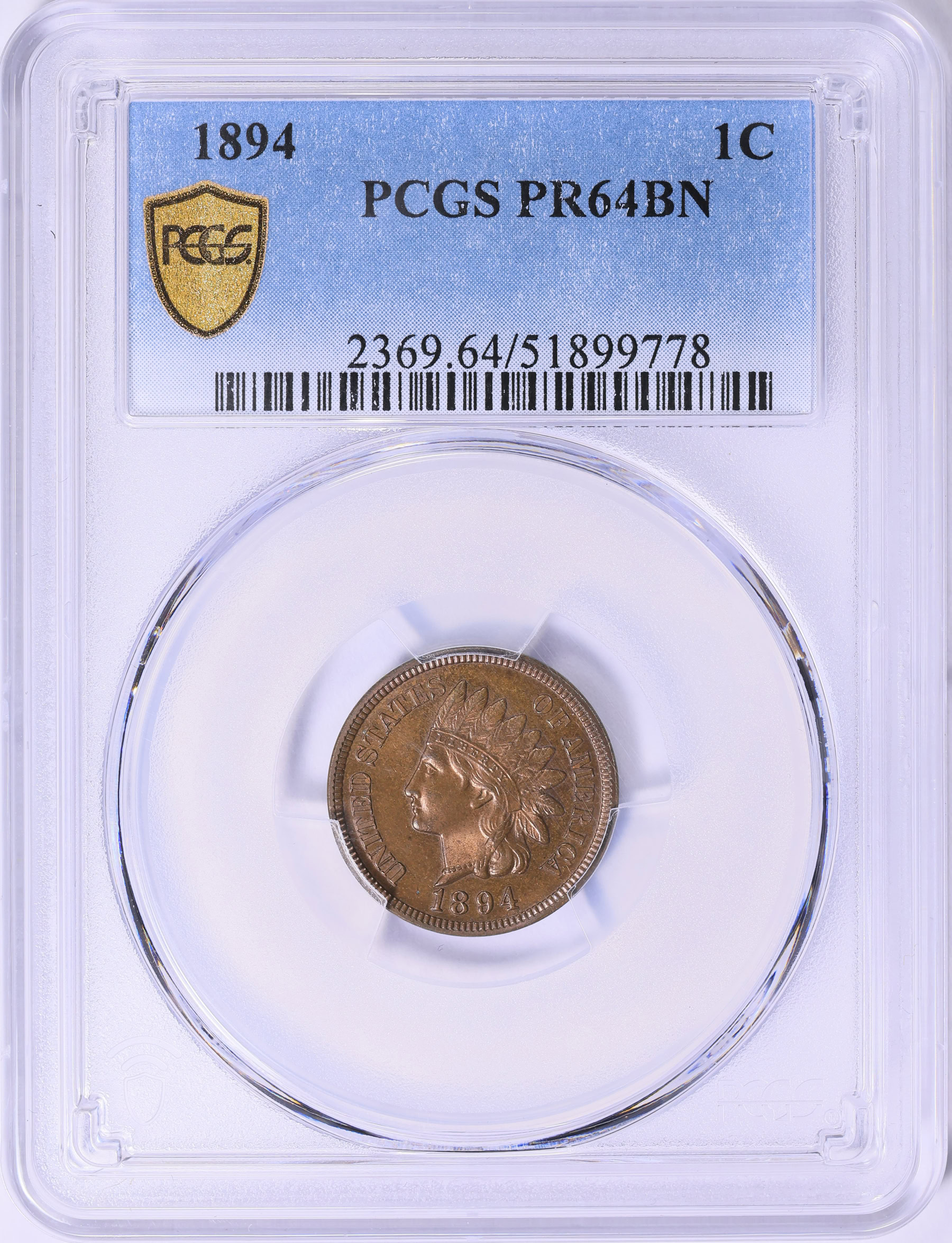 1894 Indian Cent PCGS Proof-64 BN (Item 1814122) | GreatCollections ...