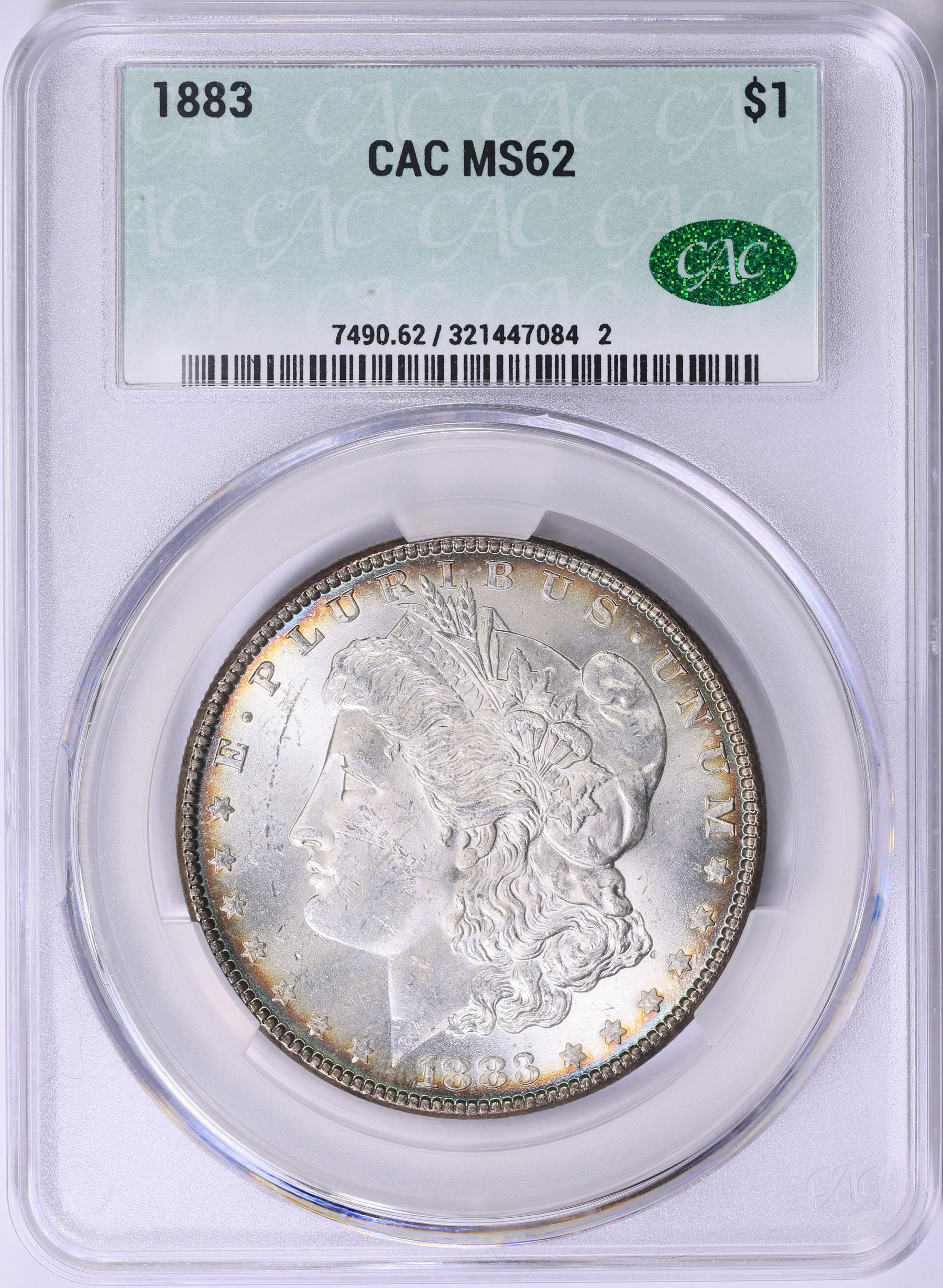 1883 Morgan Silver Dollar CACG MS-62 (Toned) (Item 1814138) | GreatCollections Coin Auctions