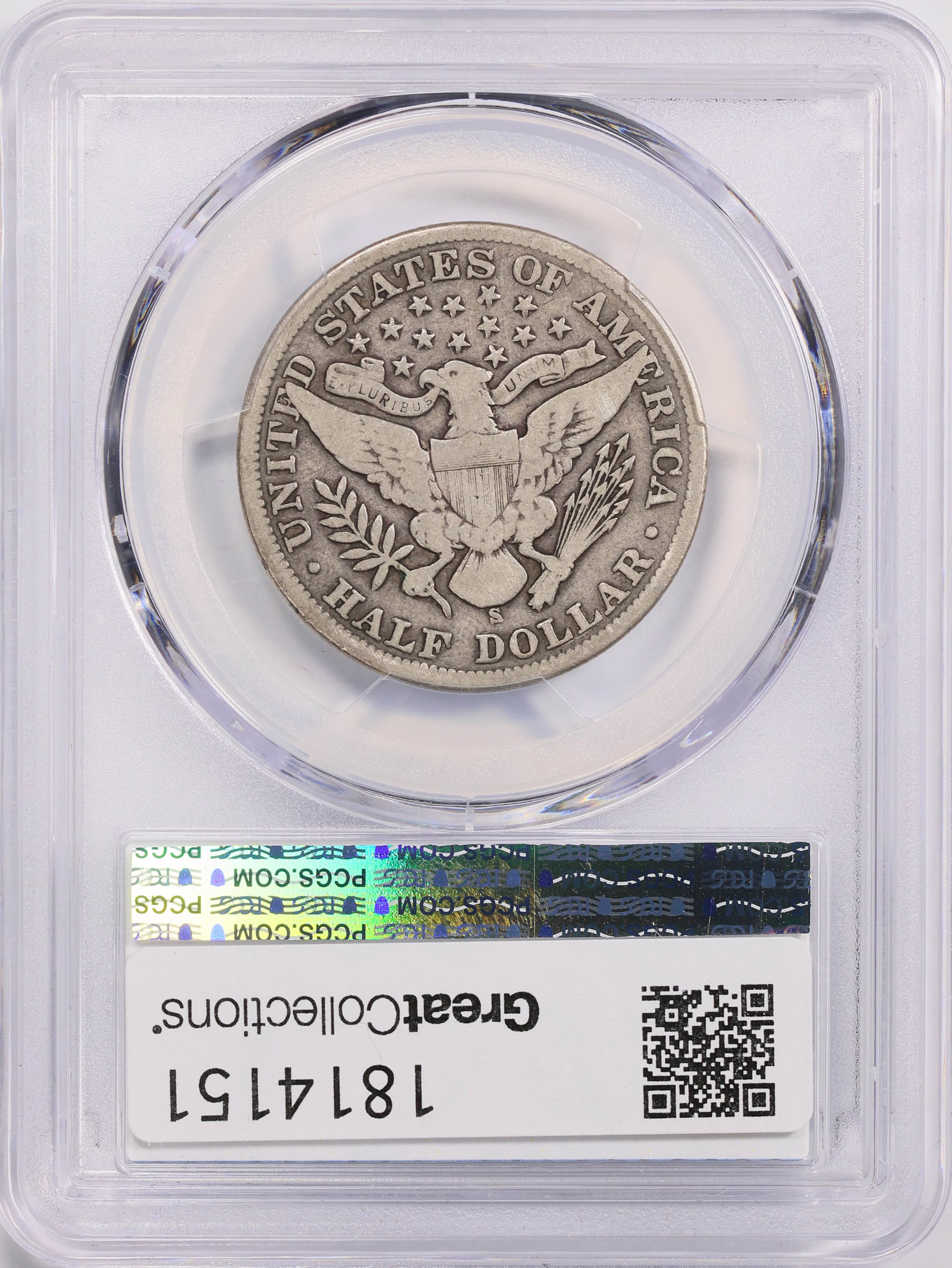 1900-S Barber Half Dollar PCGS VG-10 (CAC Green) (Item 1814151) | GreatCollections Coin Auctions