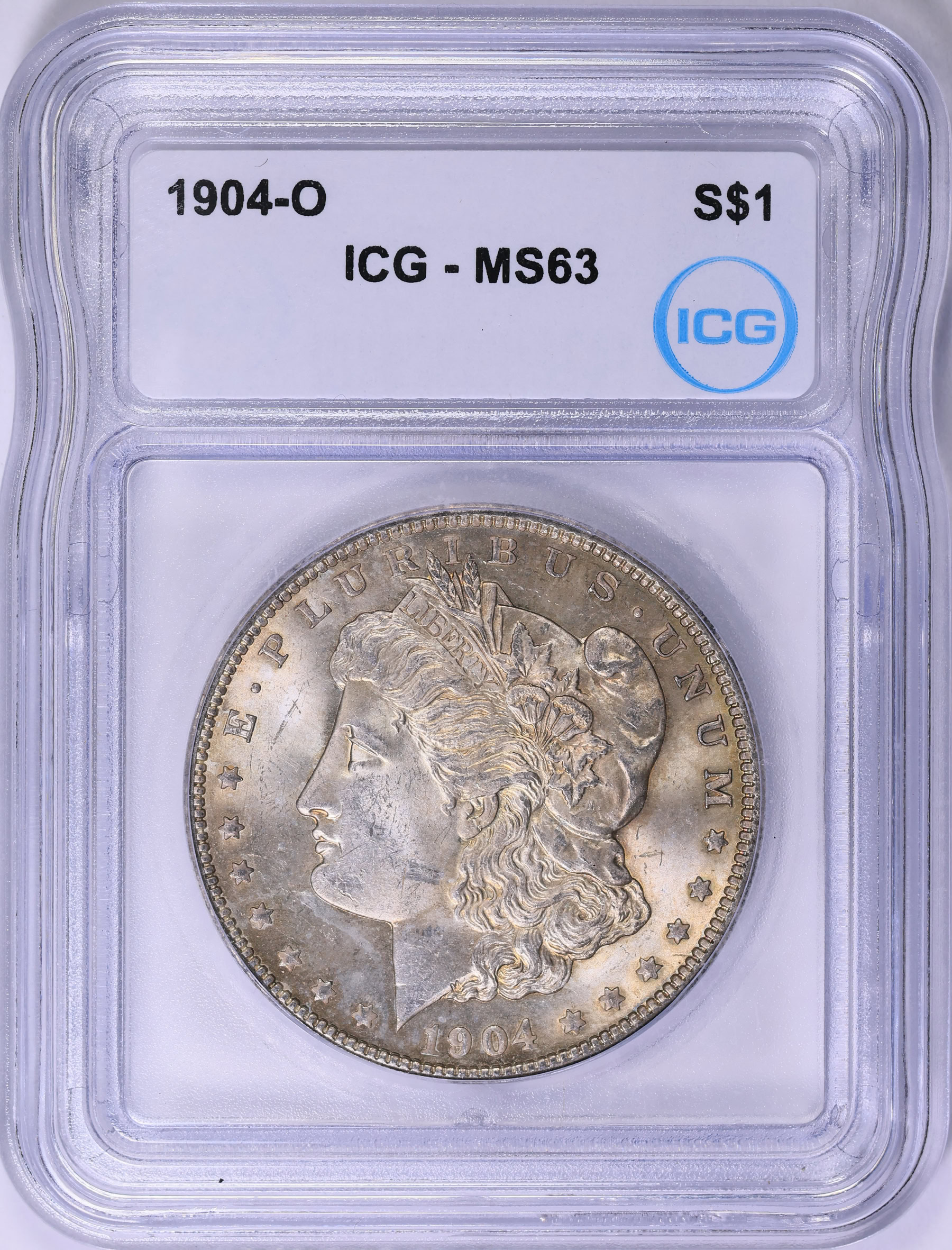 1904-O Morgan Silver Dollar ICG MS-63 (Toned) (Item 1814160) | GreatCollections Coin Auctions