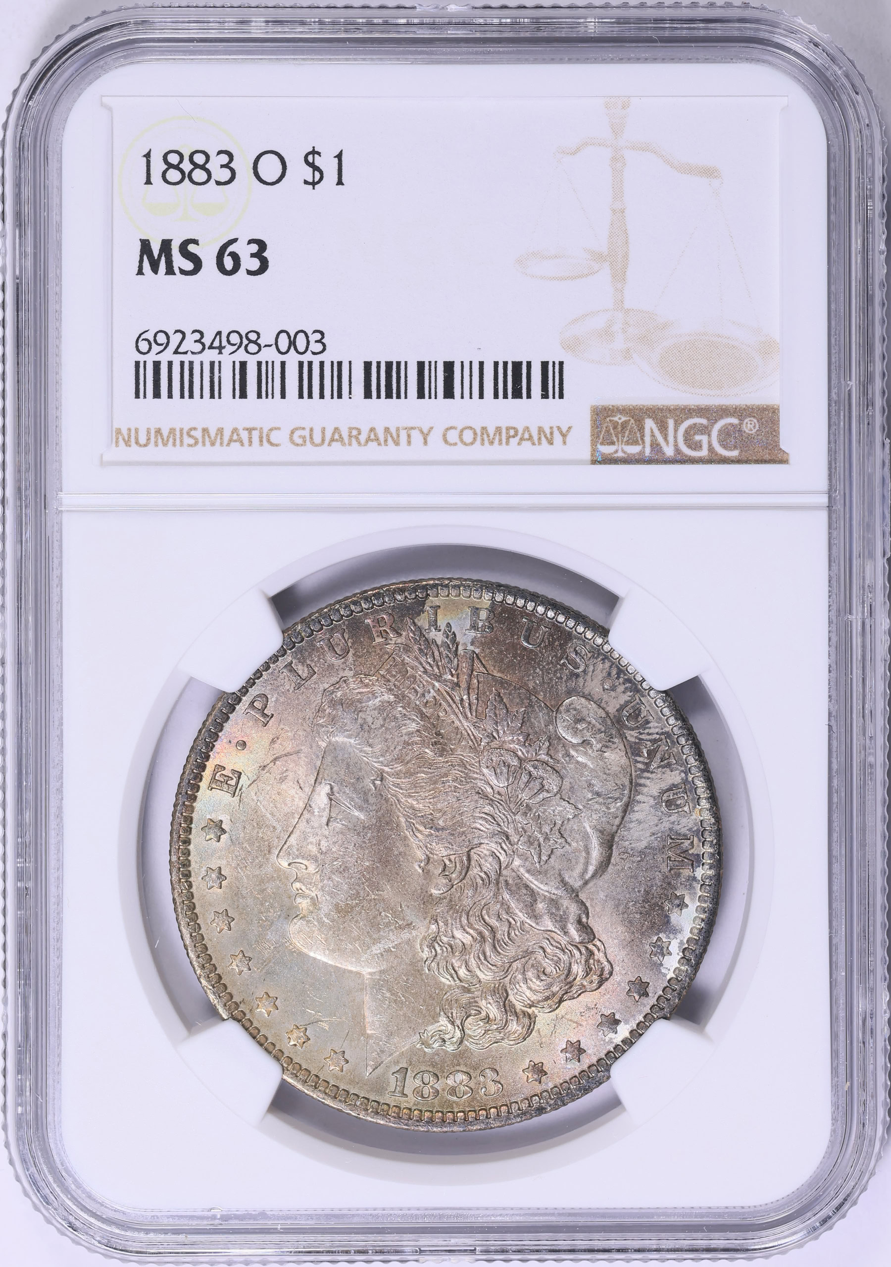 1883-O Morgan Silver Dollar NGC MS-63 (Toned) (Item 1814174) | GreatCollections Coin Auctions
