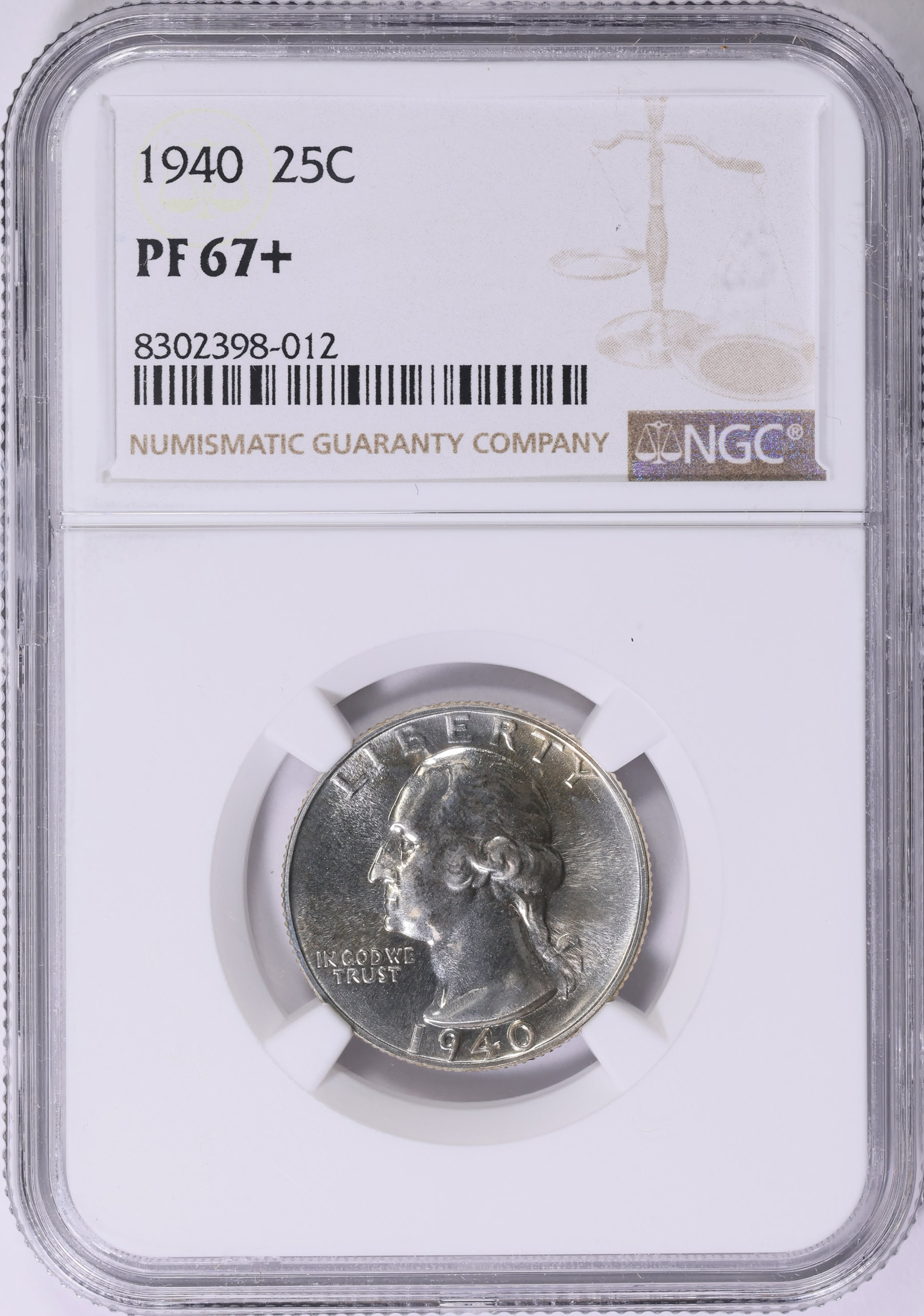1940 Washington Quarter NGC Proof-67+ (Toned) (Item 1814212) | GreatCollections Coin Auctions