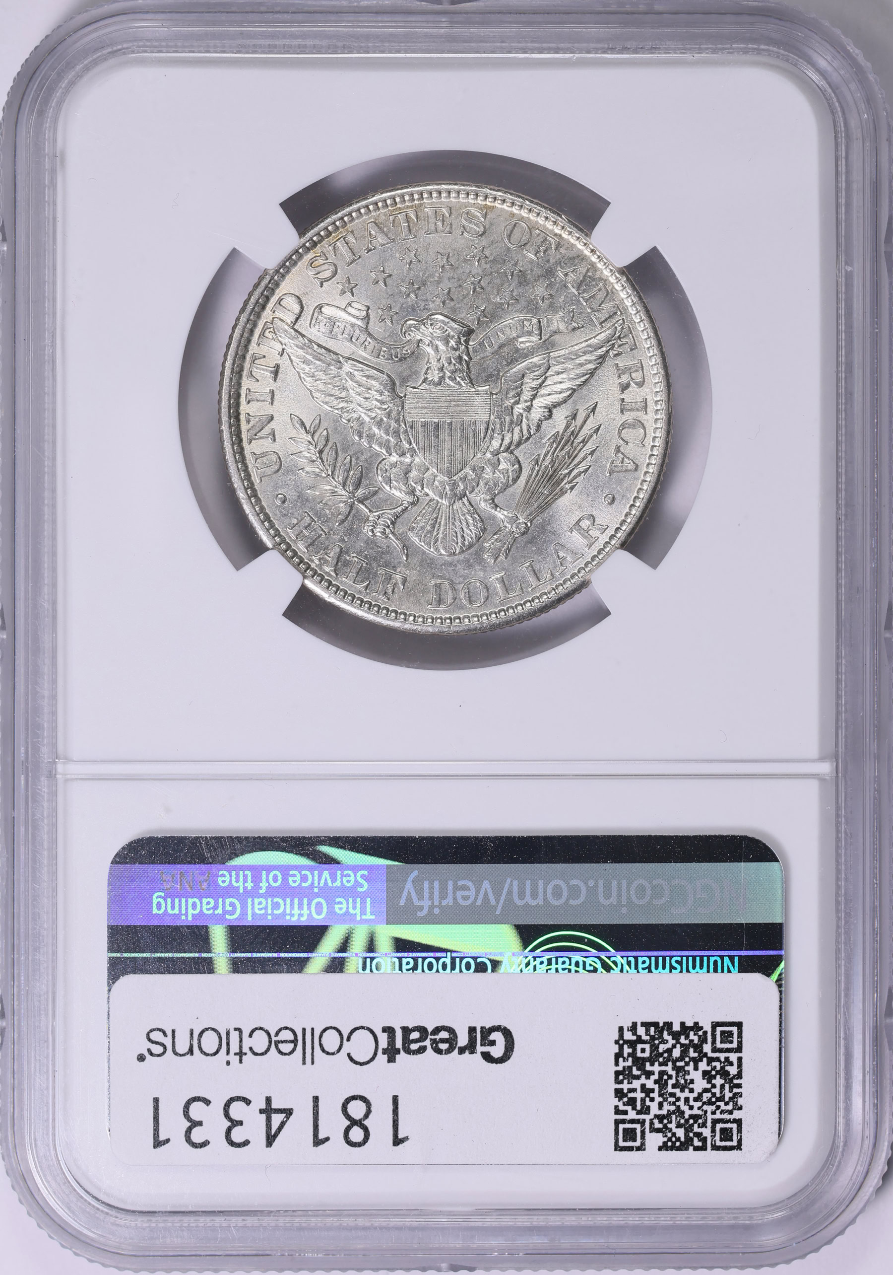 1902 Barber Half Dollar NGC AU-58 (Item 1814331) | GreatCollections Coin Auctions
