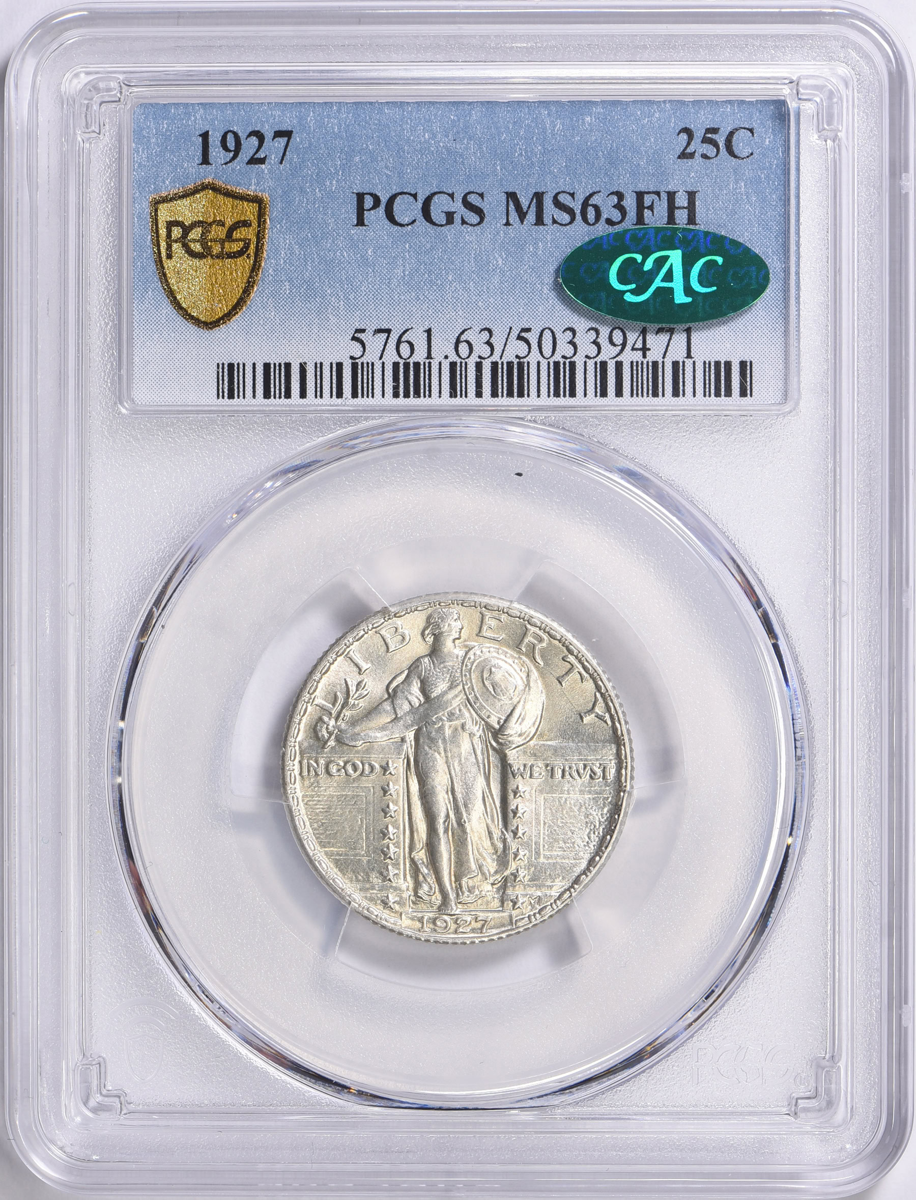 1927 Standing Liberty Quarter PCGS MS-63 FH (CAC Green) (Item 1814351 ...