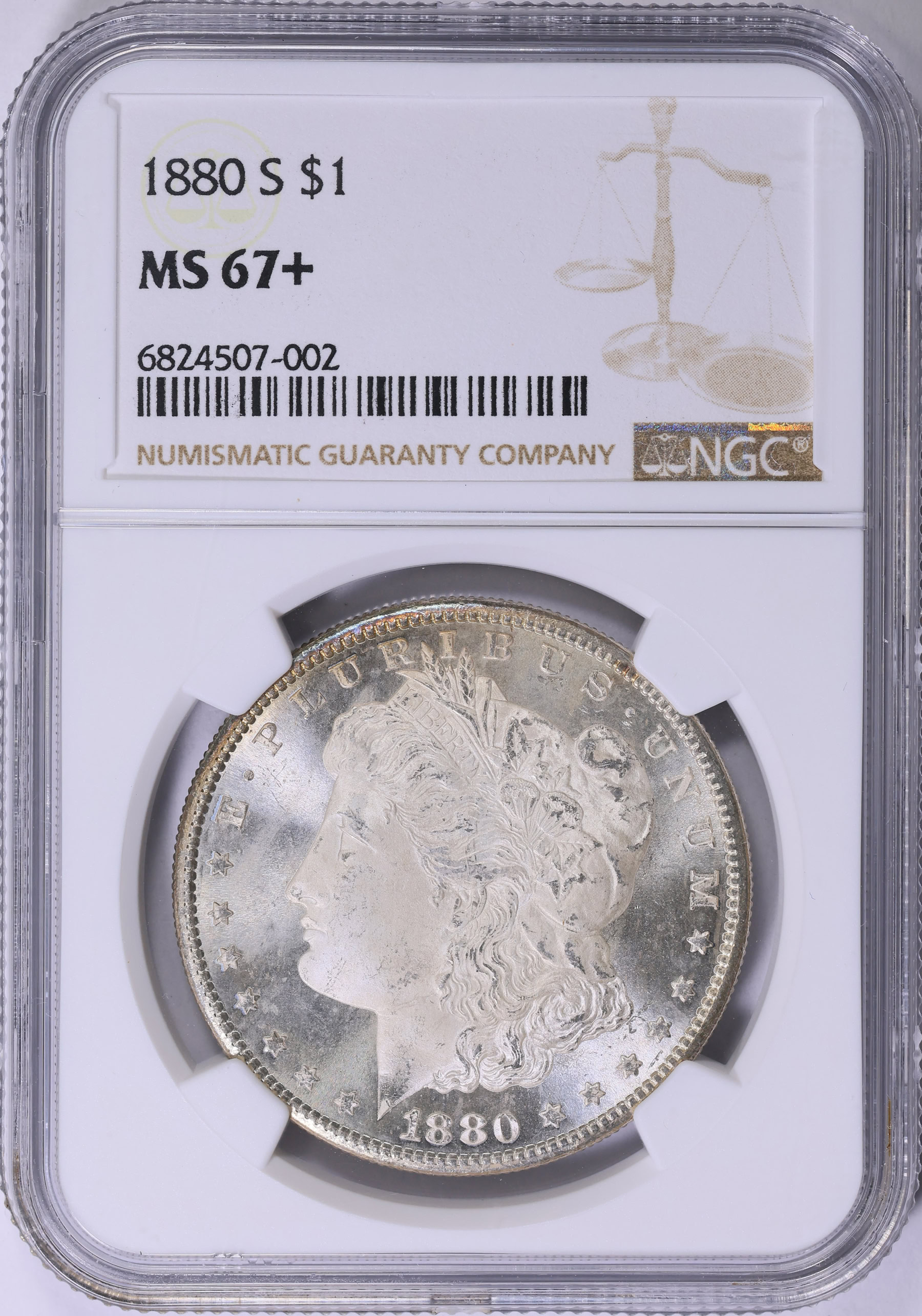 1880-S Morgan Silver Dollar NGC MS-67+ (Toned) (Item 1814390) | GreatCollections Coin Auctions