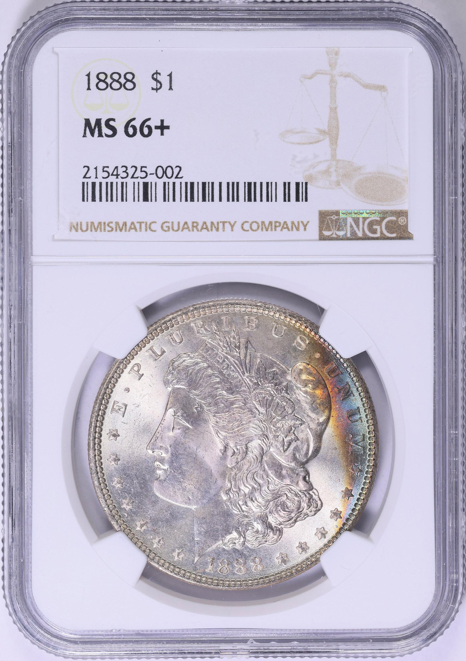 1888 Morgan Silver Dollar NGC MS-66+ (Toned) (Item 1814394) | GreatCollections Coin Auctions
