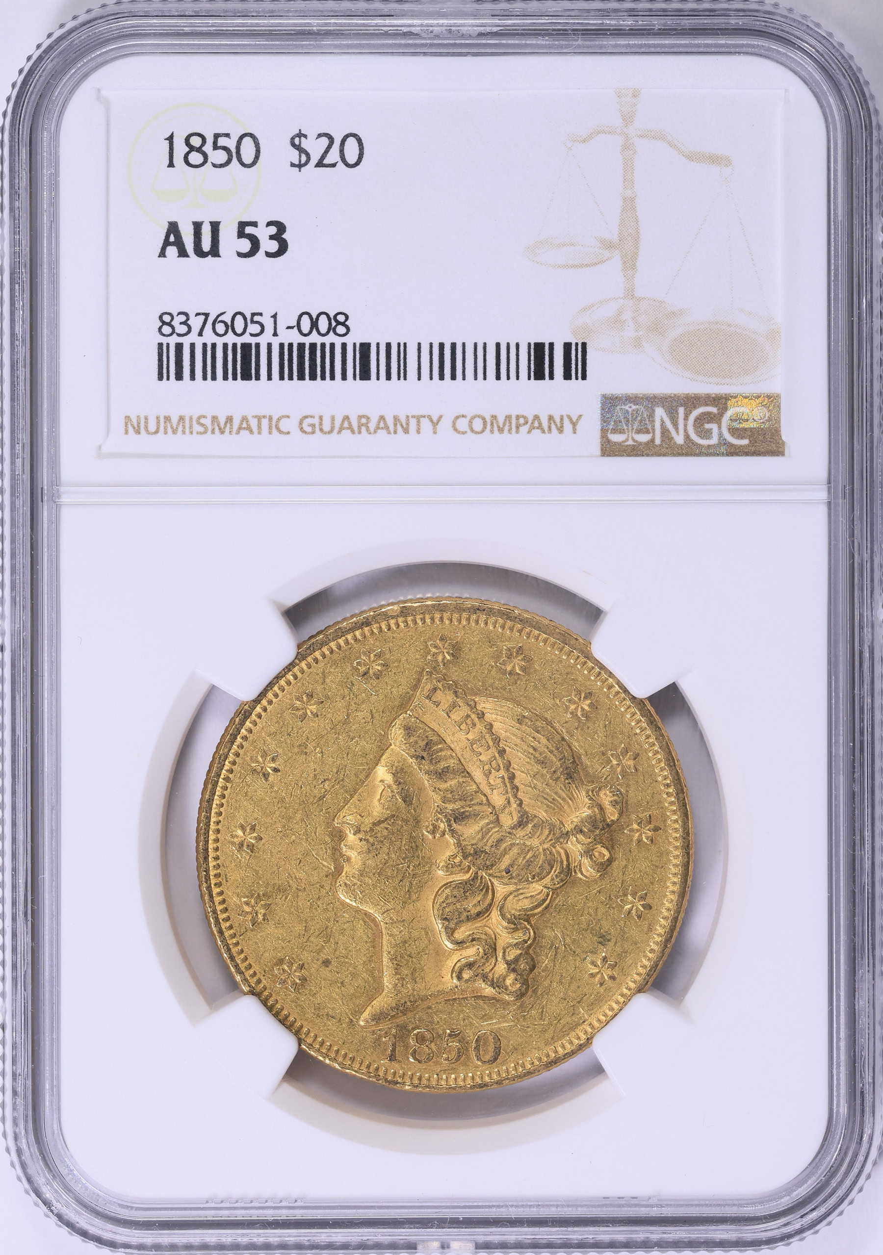 1850 Liberty Gold Double Eagle NGC AU-53 (Item 1814421 ...