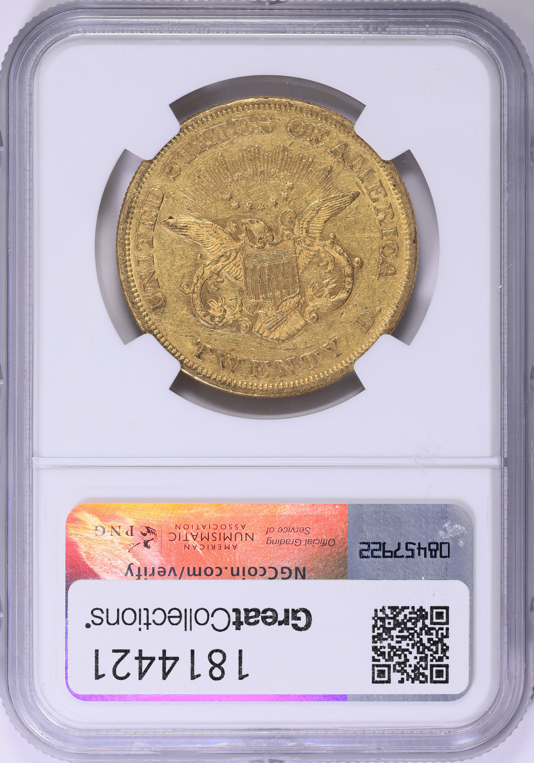 1850 Liberty Gold Double Eagle NGC AU-53 (Item 1814421) | GreatCollections Coin Auctions