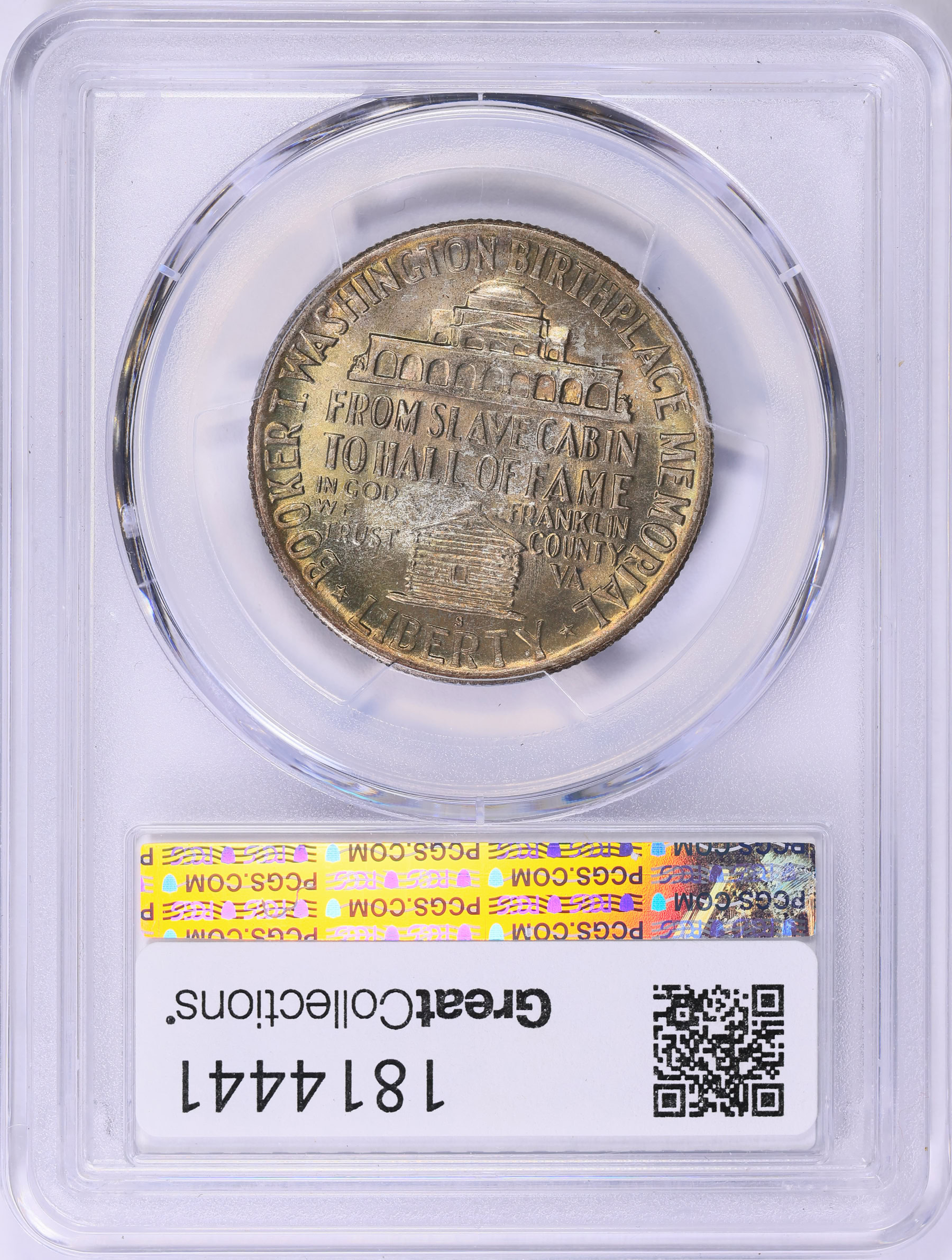 1946-S Booker T. Washington Memorial Half Dollar PCGS MS-67+ (CAC Green) (Toned) (Item 1814441 ...