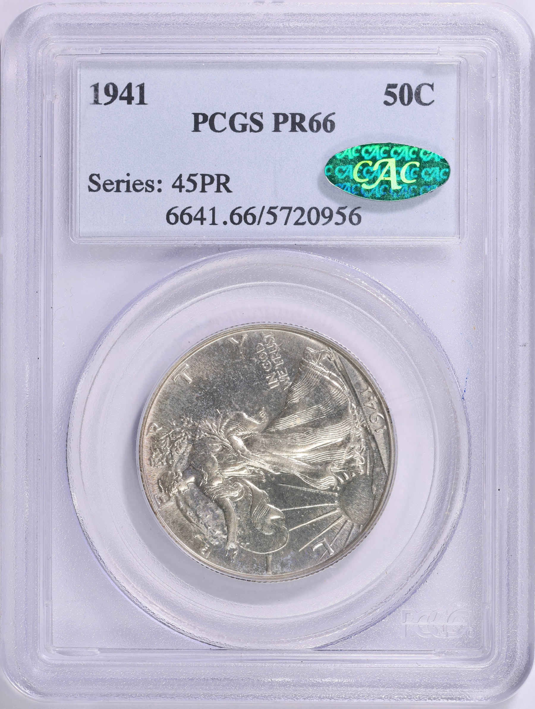 1941 Walking Liberty Half Dollar PCGS Proof-66 (CAC Green) (Item 1814444) | GreatCollections ...