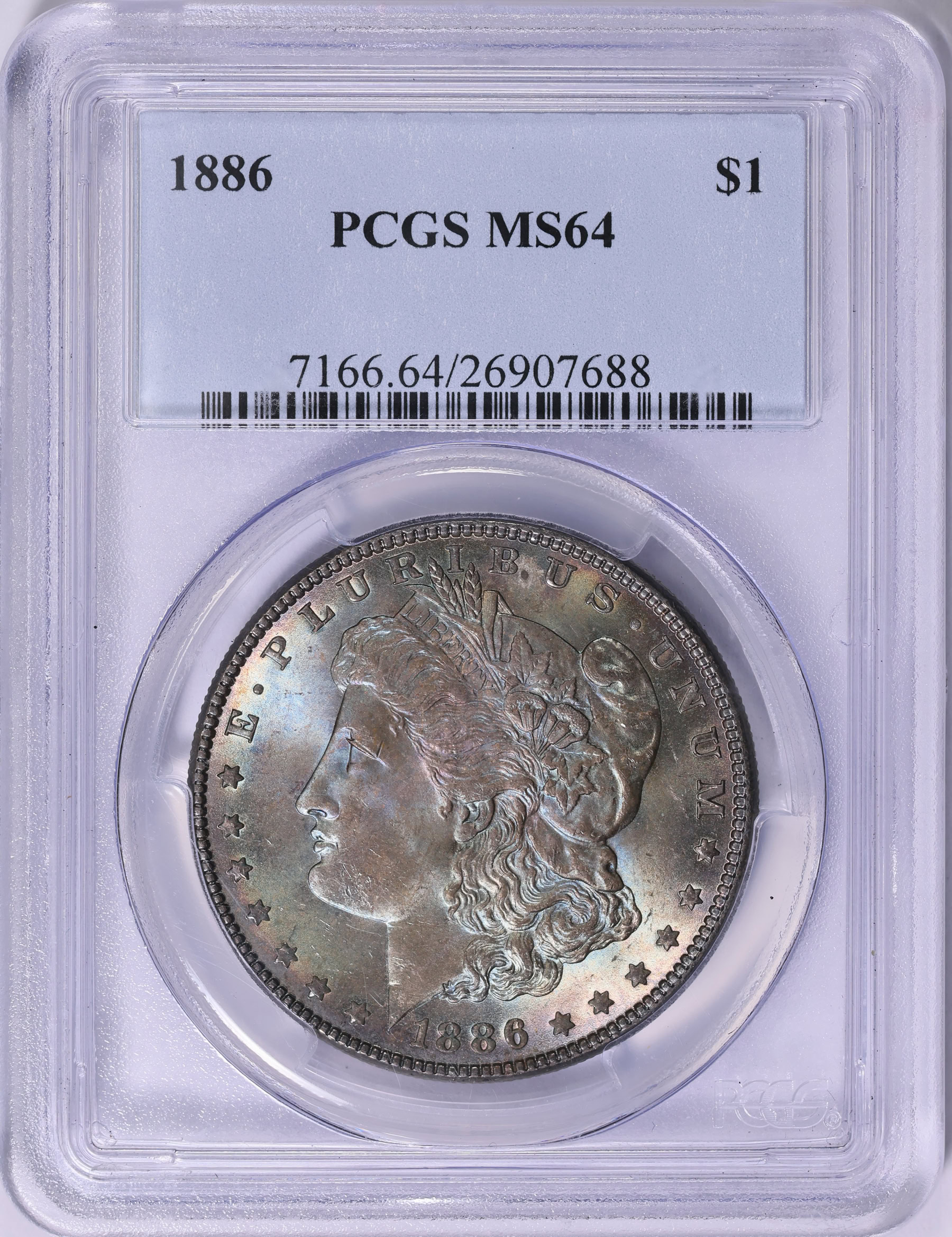 1886 Morgan Silver Dollar PCGS MS-64 (Toned) (Item 1814504) | GreatCollections Coin Auctions