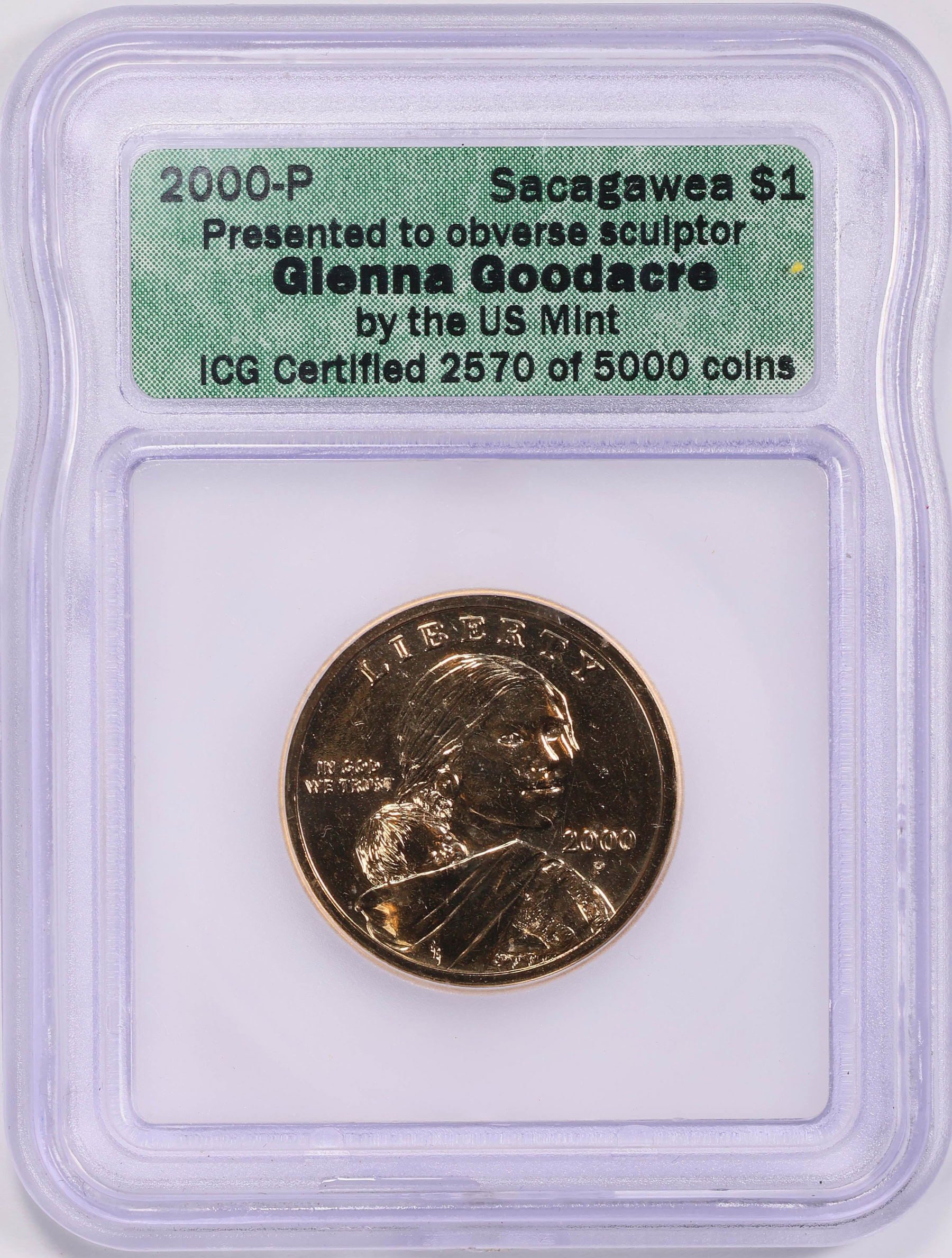 2000-P Sacagawea Dollar Goodacre Presentation ICG Certified (Item 1814563) | GreatCollections ...