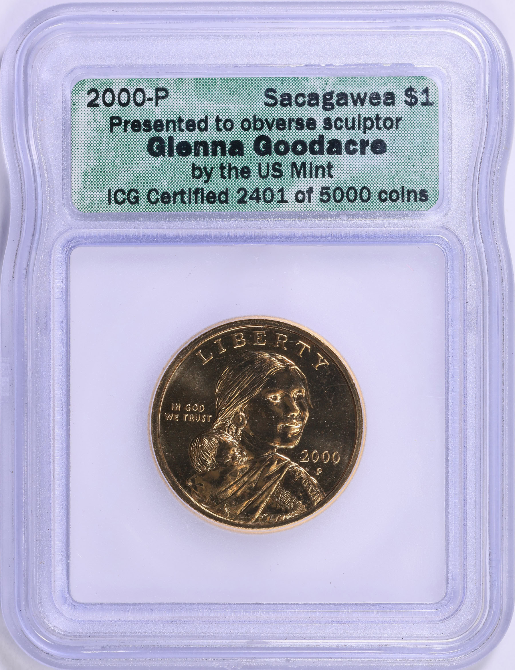 2000-P Sacagawea Dollar Goodacre Presentation ICG Certified (Item 1814564) | GreatCollections ...
