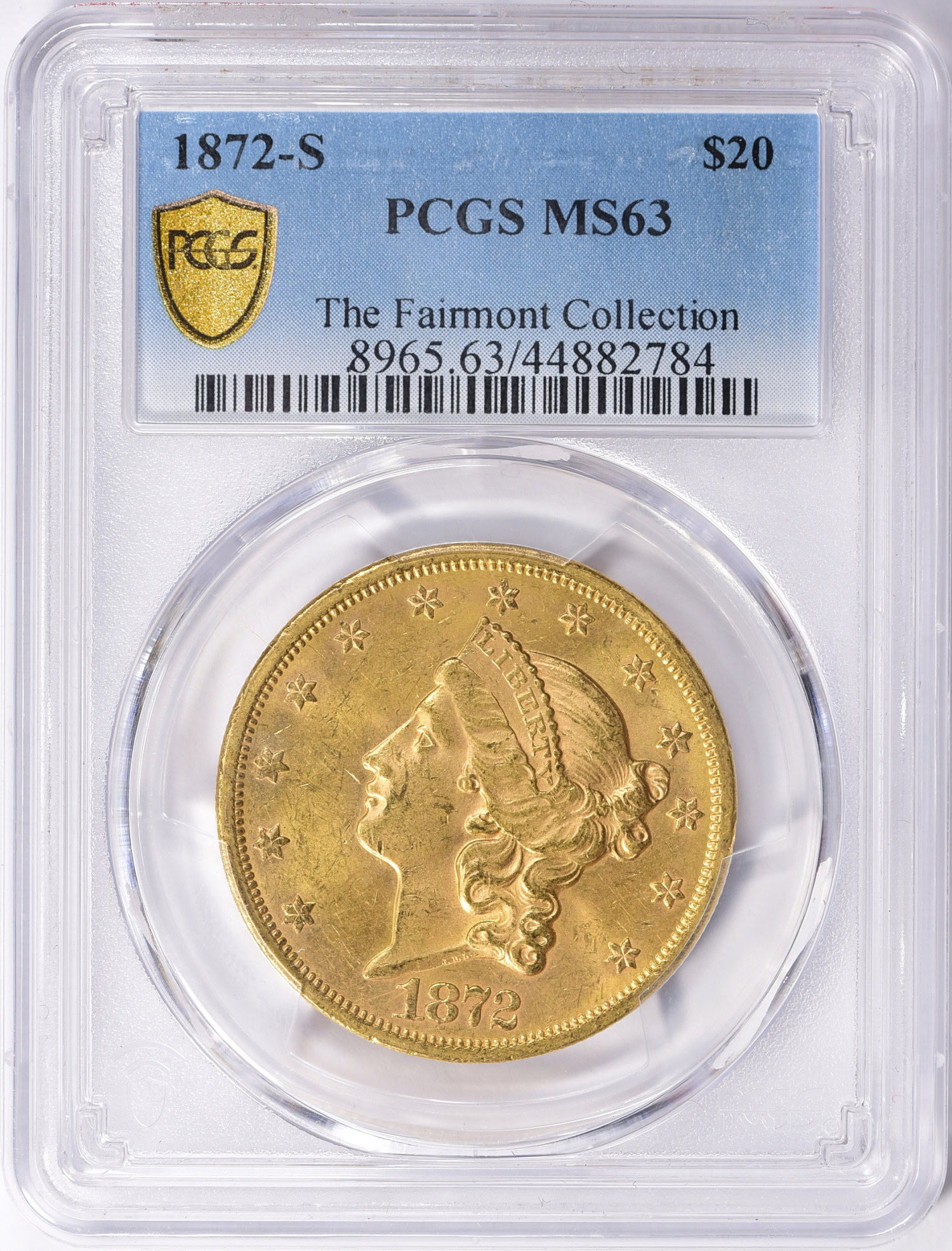 1872-S Liberty Gold Double Eagle PCGS MS-63 (The Fairmont Collection) (Item 1814617 ...