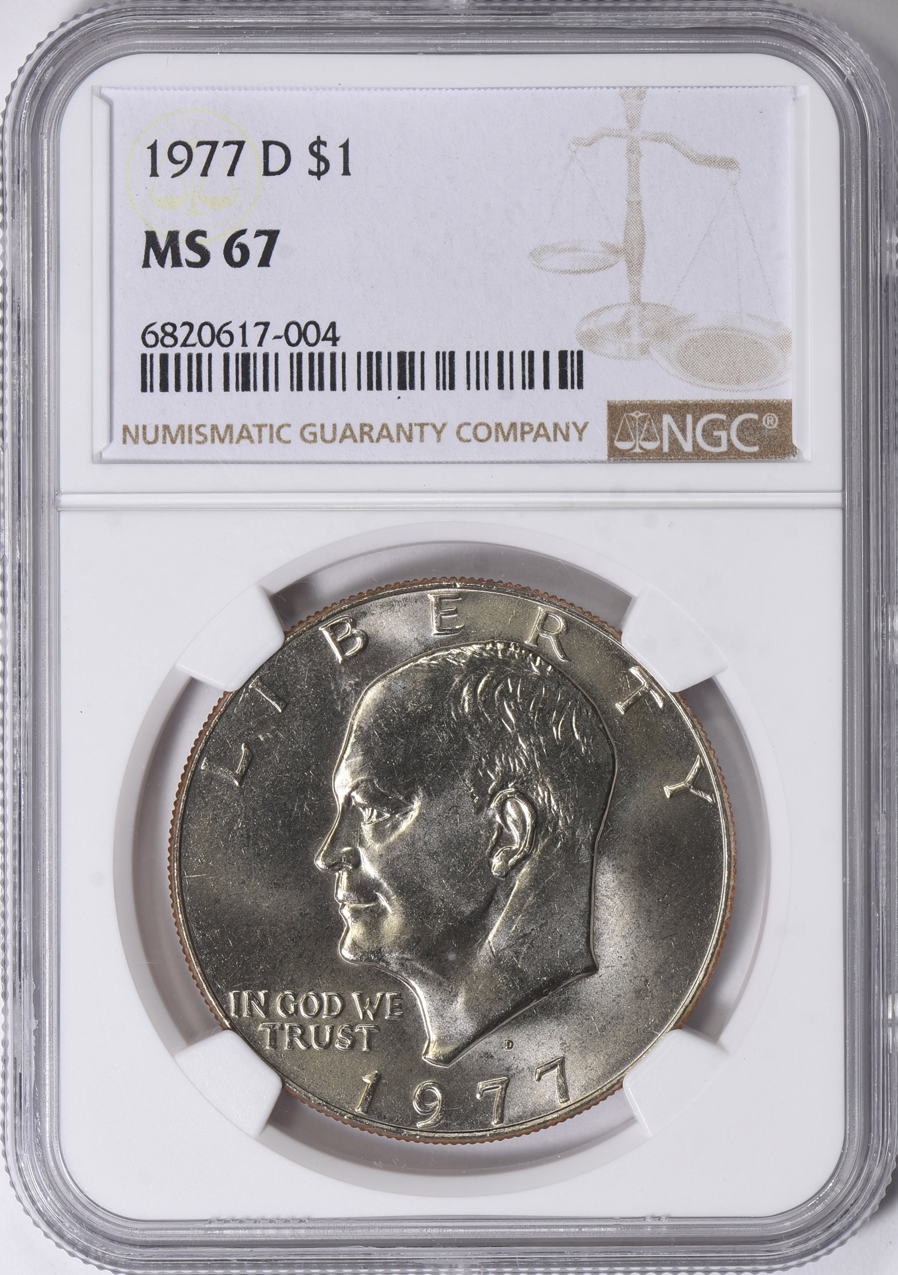 1977-D Eisenhower Dollar NGC MS-67 (Item 1814641) | GreatCollections ...