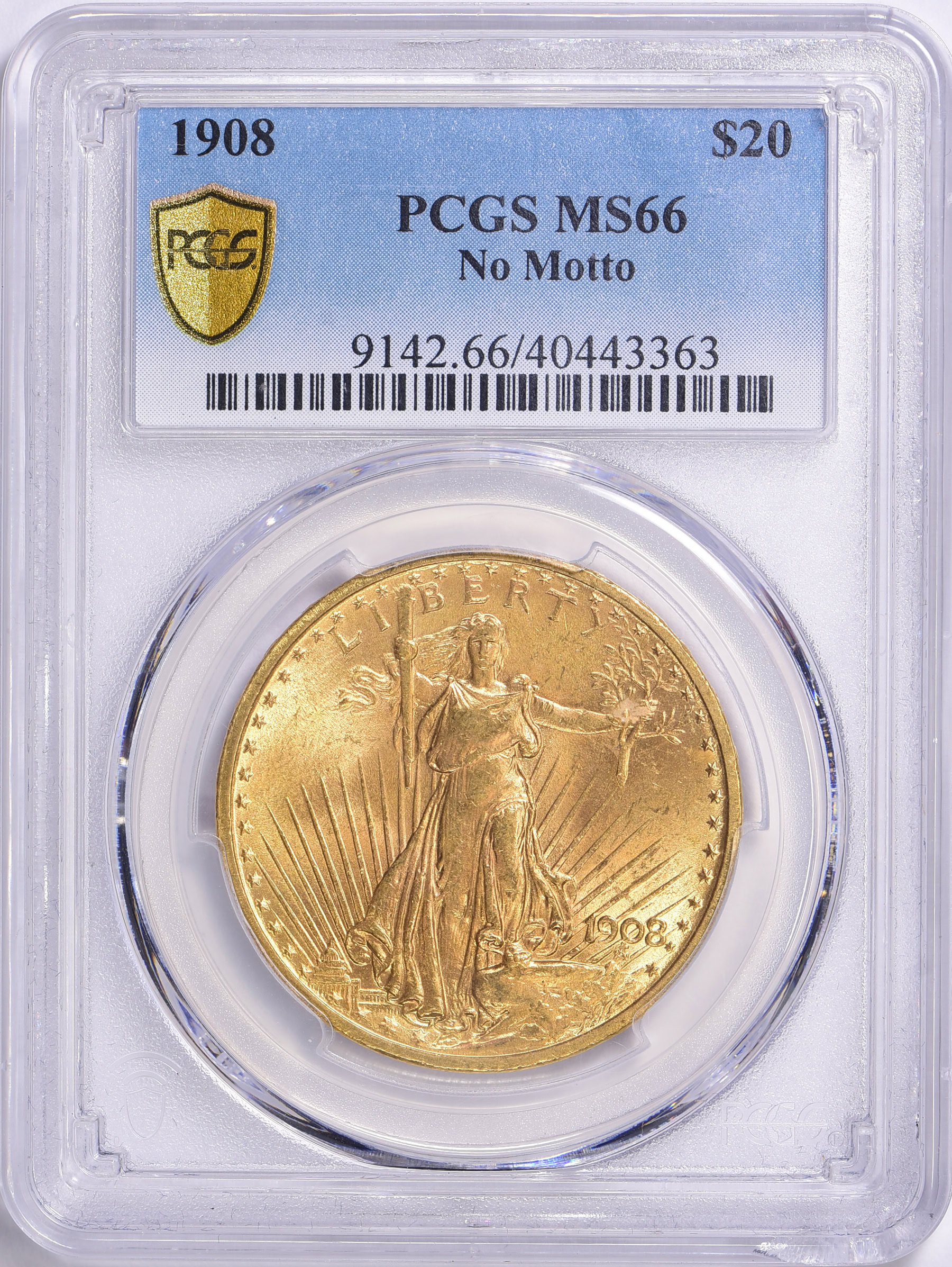 1908 Saint-Gaudens Gold Double Eagle No Motto PCGS MS-66 (Item 1814660 ...