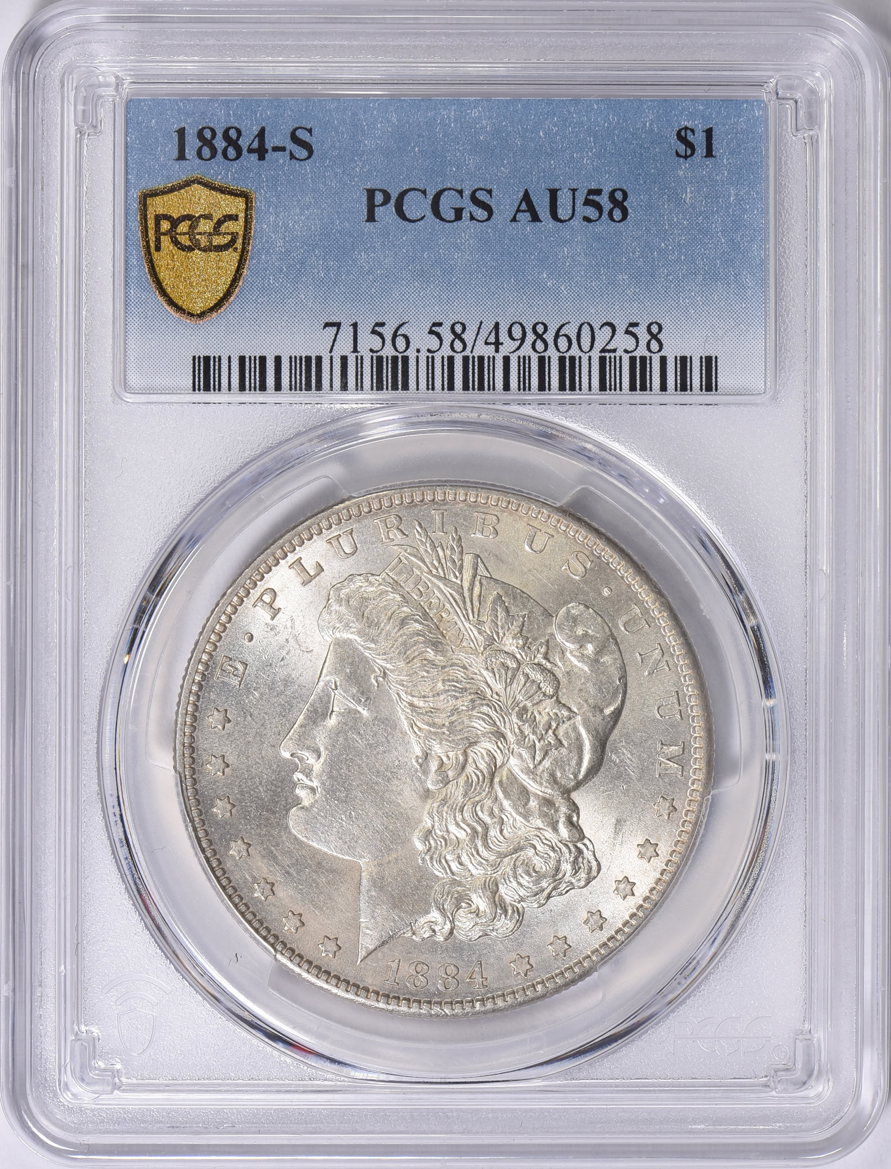 1884-S Morgan Silver Dollar PCGS AU-58 (Item 1814662) | GreatCollections Coin Auctions