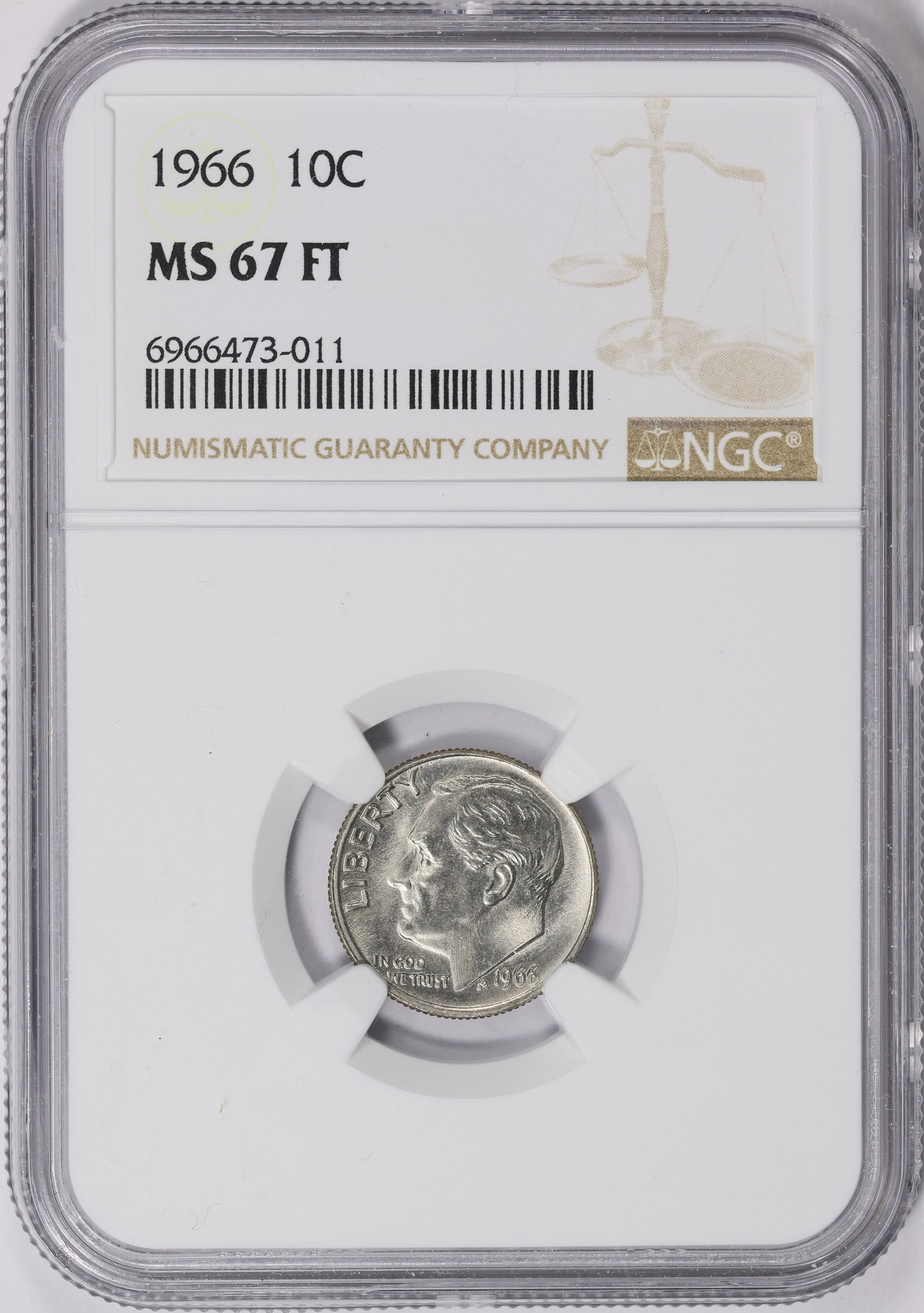 1966 Roosevelt Dime NGC MS-67 FT (Item 1814704) | GreatCollections Coin ...