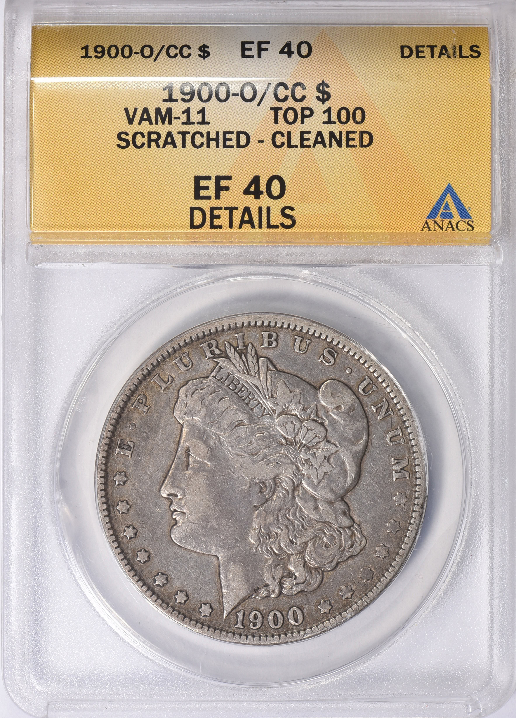 1900-O/CC Morgan Silver Dollar VAM-11 Top 100 ANACS XF-40 Details (Item 1814768 ...