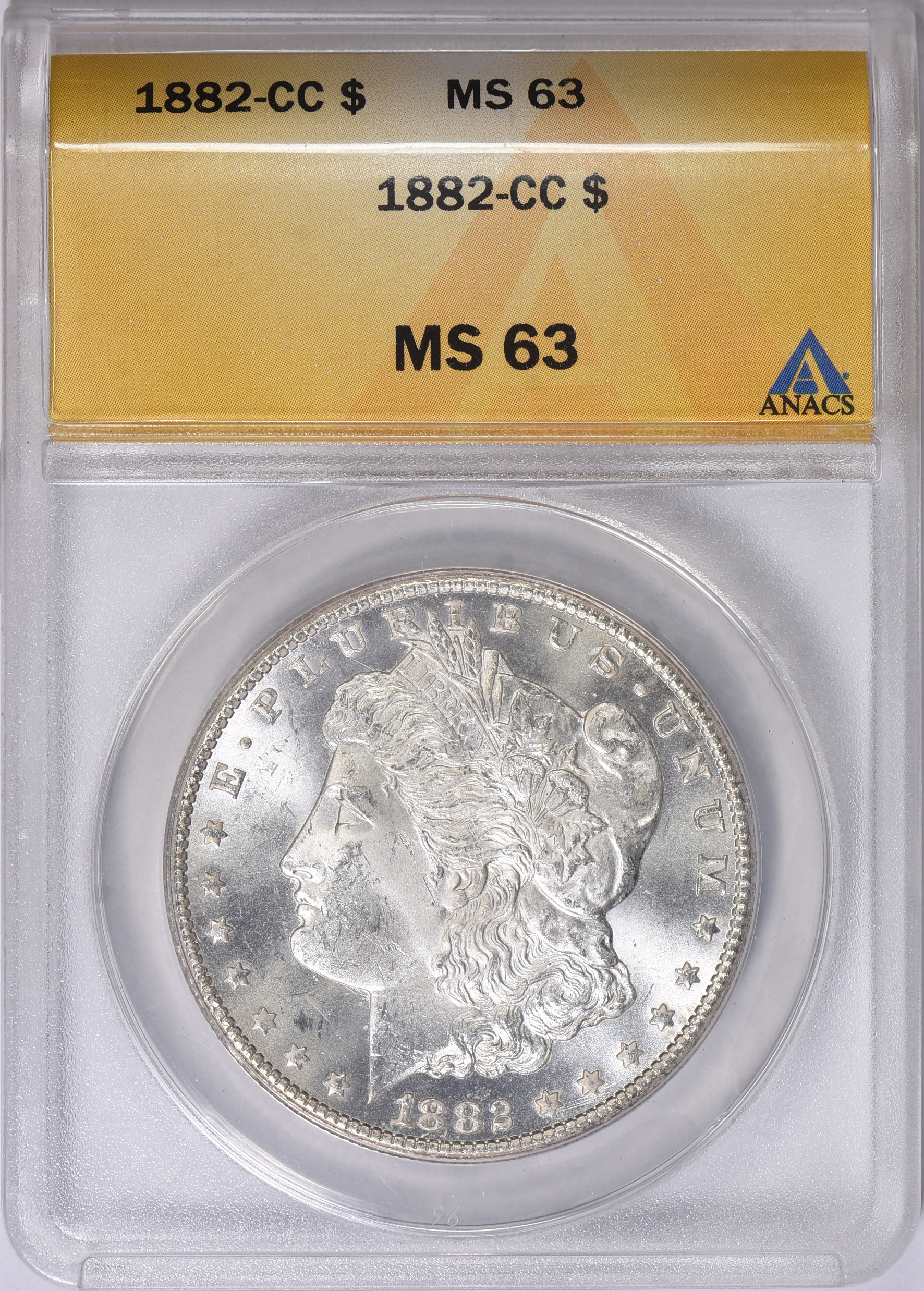 1882-CC Morgan Silver Dollar ANACS MS-63 (Item 1814796) | GreatCollections Coin Auctions