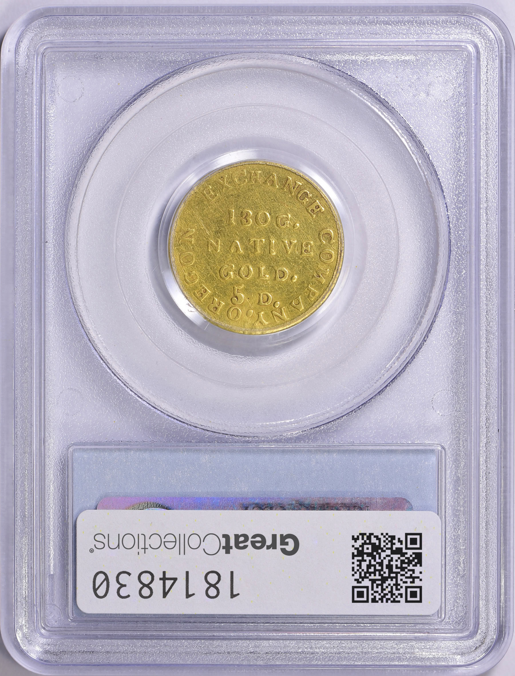 1849 Oregon Gold $5 Beaver PCGS Genuine (Item 1814830 ...
