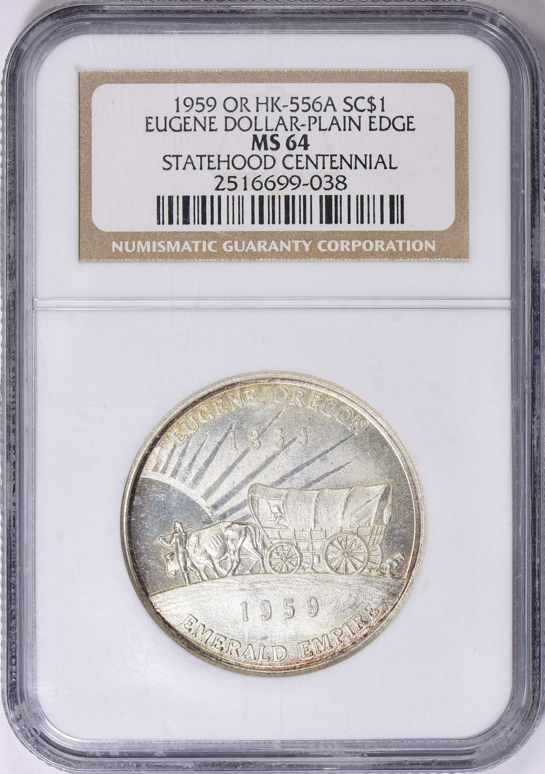 1959 Oregon Statehood Centennial Eugene Dollar Plain Edge So-Called ...