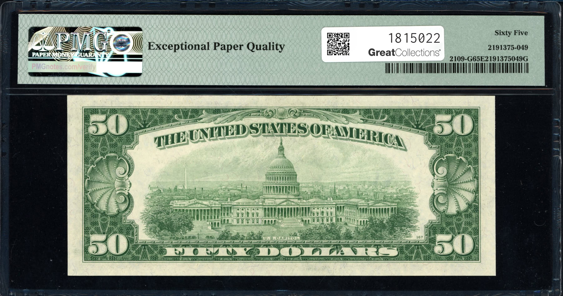 Fr. 2109-G (GA Block) 1950B $50 Chicago Federal Reserve Note Priest ...