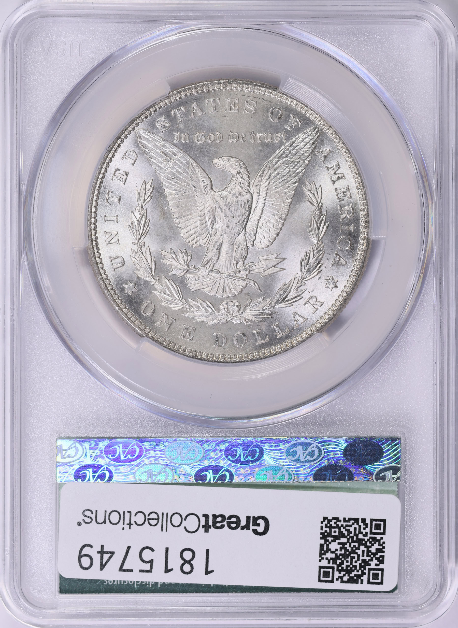 1898 Morgan Silver Dollar CACG MS-65 (Item 1815749) | GreatCollections ...