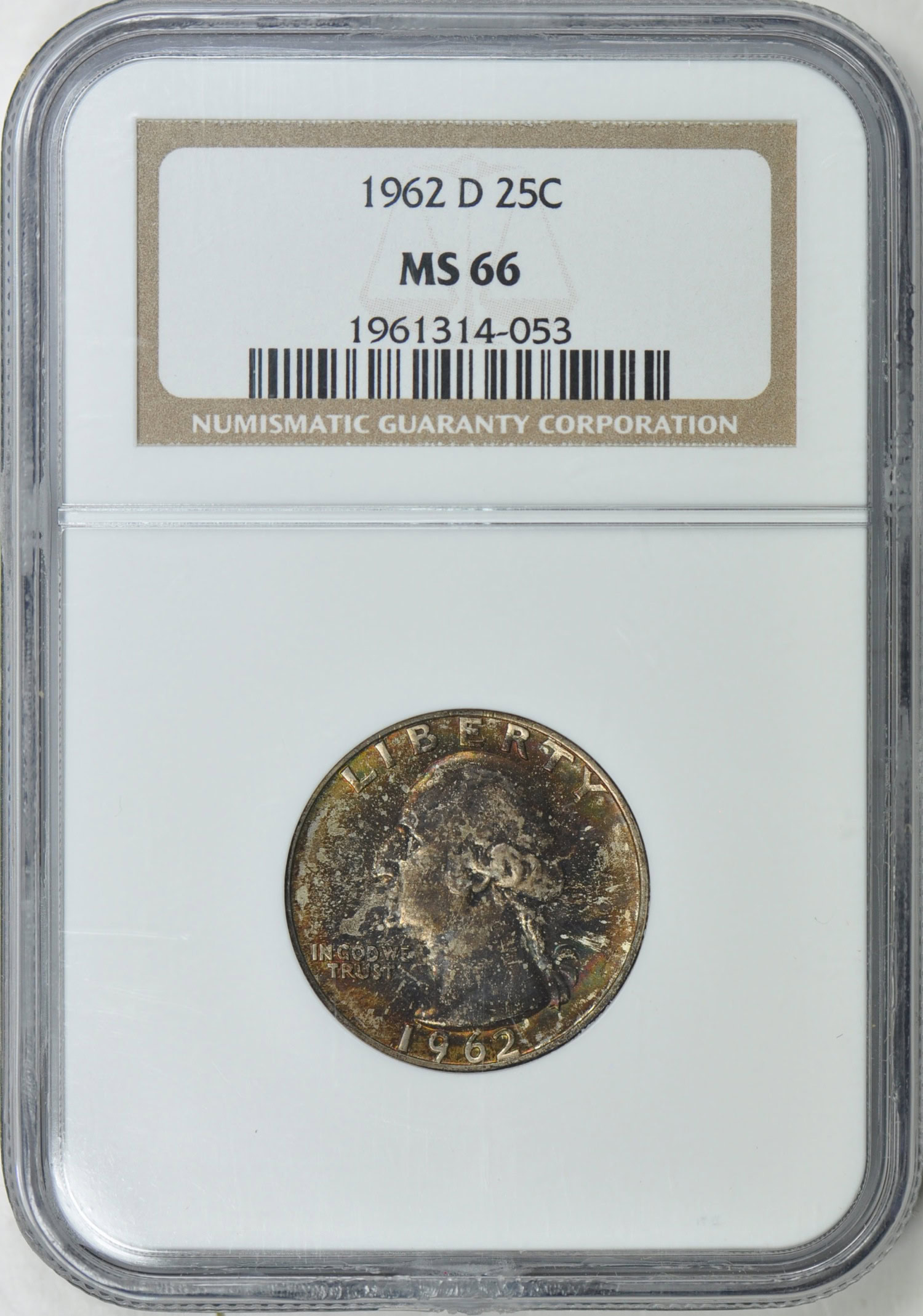 1962-D Washington Quarter NGC MS-66 (Toned) (Item 1816703) | GreatCollections Coin Auctions