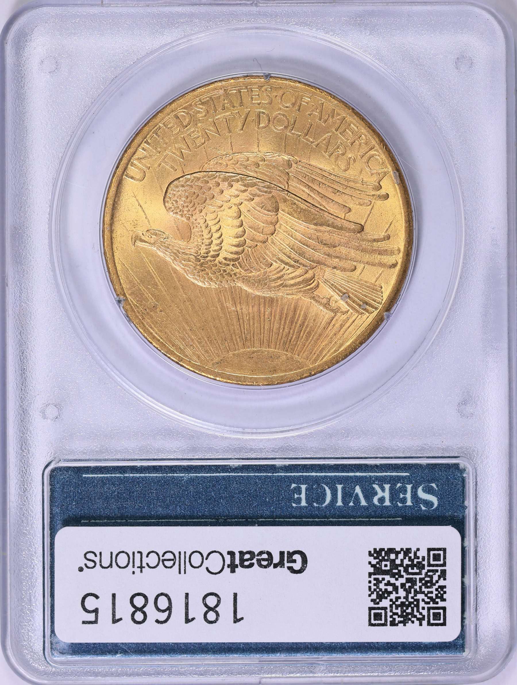 1908 Saint-Gaudens Gold Double Eagle No Motto PCGS MS-61 (CAC Gold) OGH ...