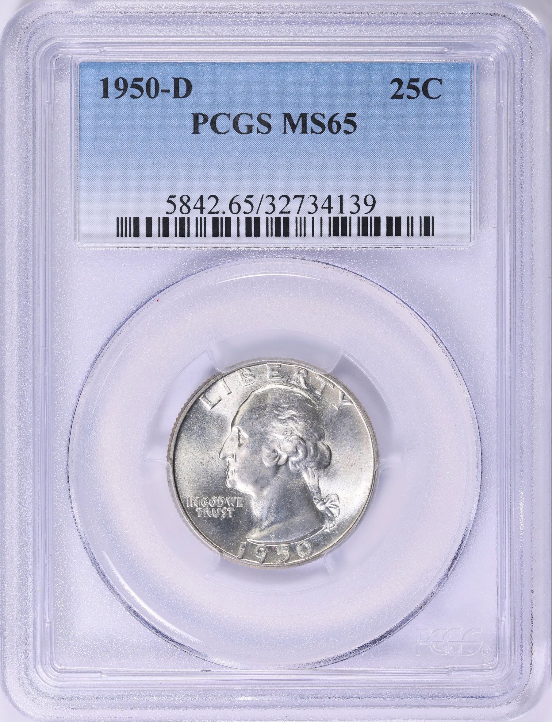 1950-D Washington Quarter PCGS MS-65 (Item 1816828) | GreatCollections ...