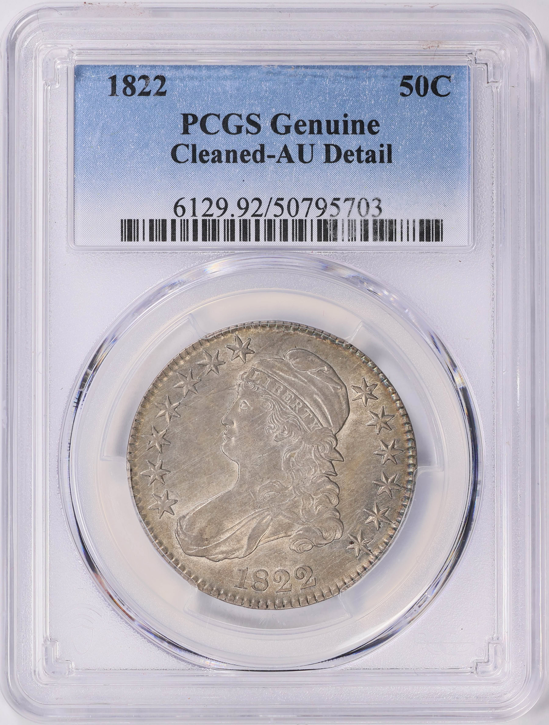 1822 Capped Bust Half Dollar PCGS Genuine AU Details (Item 1816892) | GreatCollections Coin Auctions