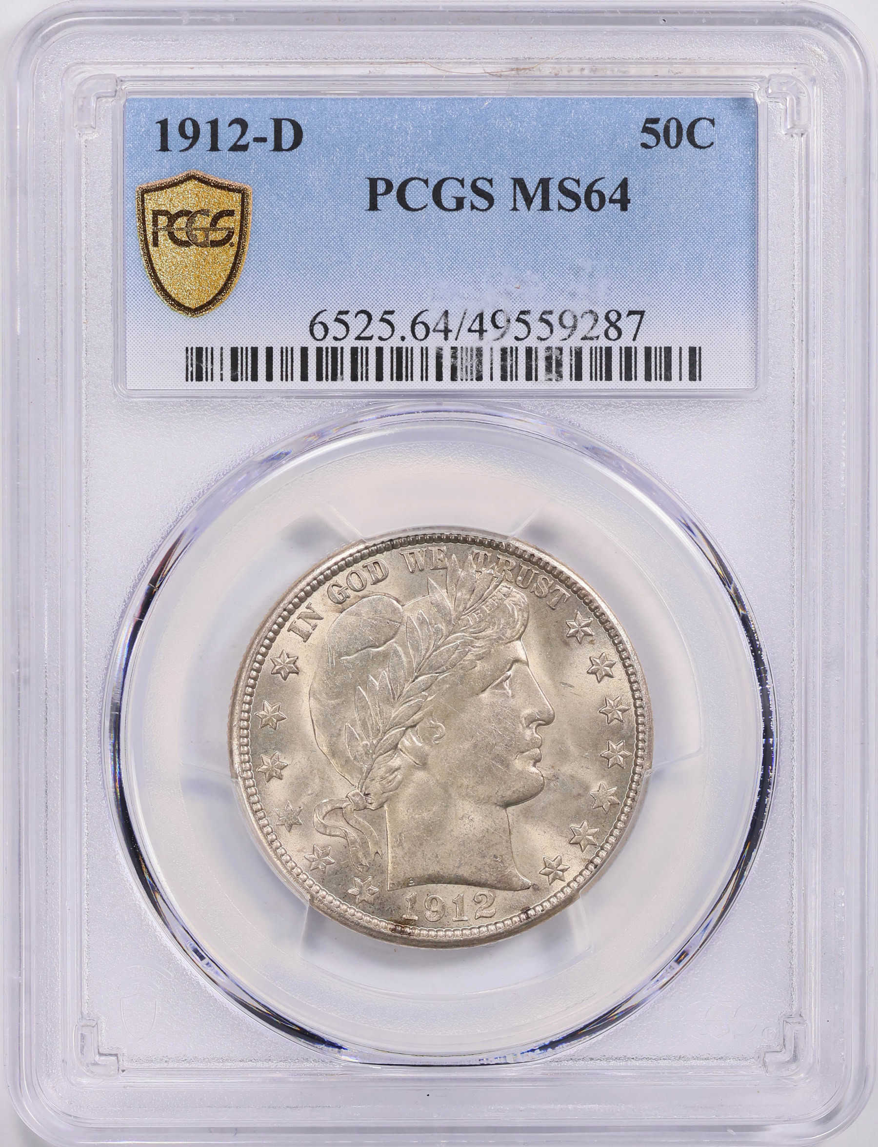 1912-D Barber Half Dollar PCGS MS-64 (Item 1816893) | GreatCollections Coin Auctions