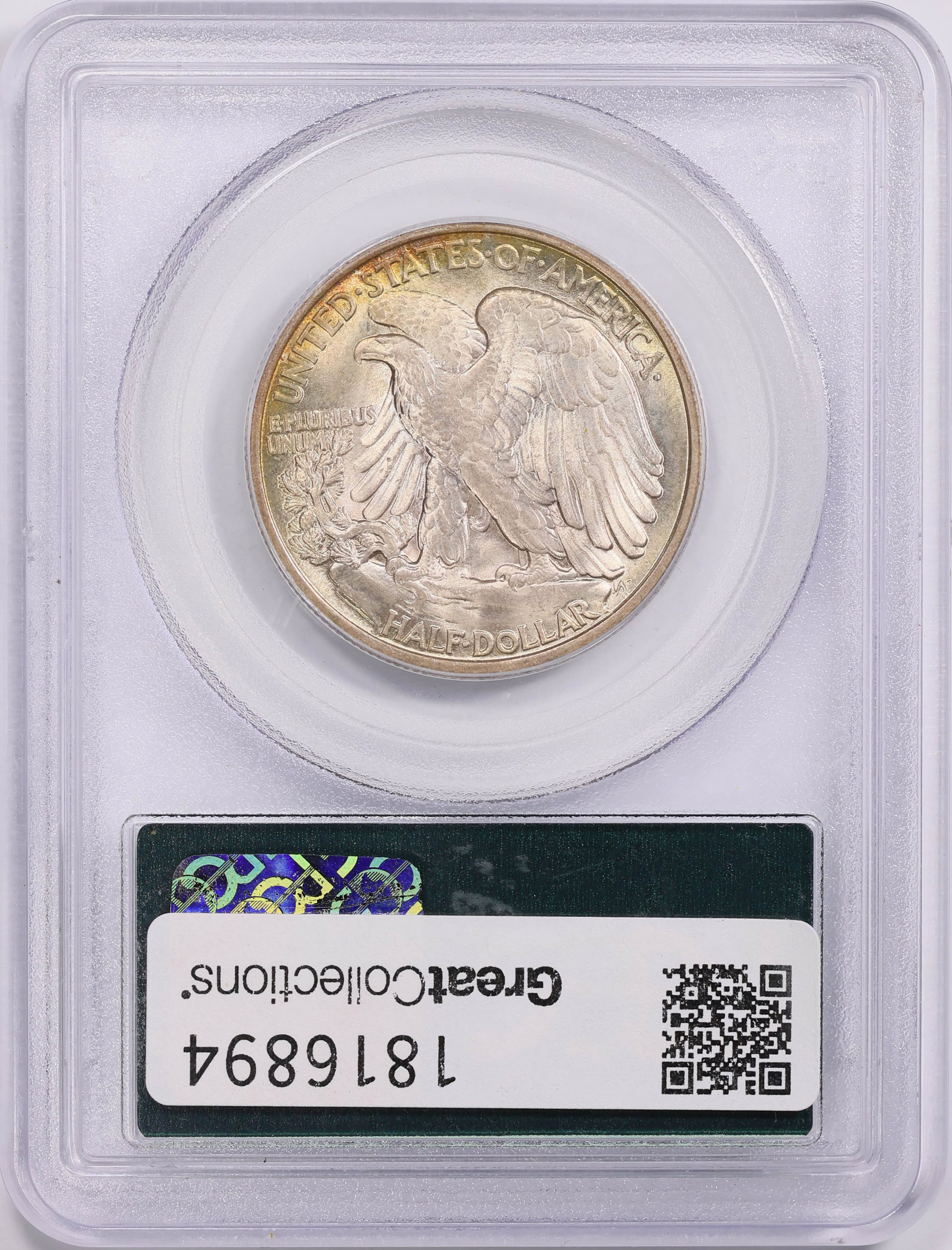 1917-D Walking Liberty Half Dollar Obverse Mintmark PCGS MS-64 OGH (Toned) (Item 1816894 ...