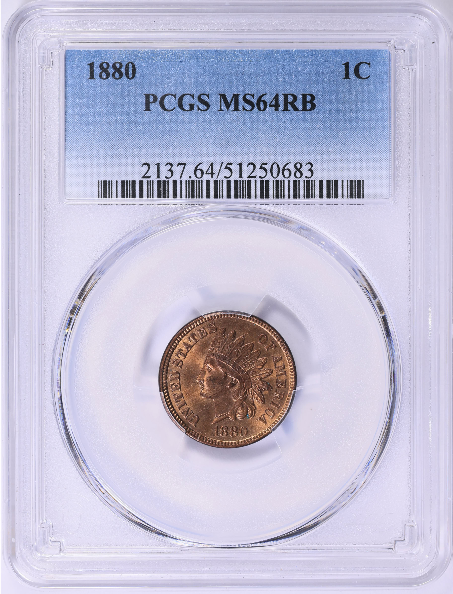 1880 Indian Cent PCGS MS-64 RB (Item 1816936) | GreatCollections Coin Auctions