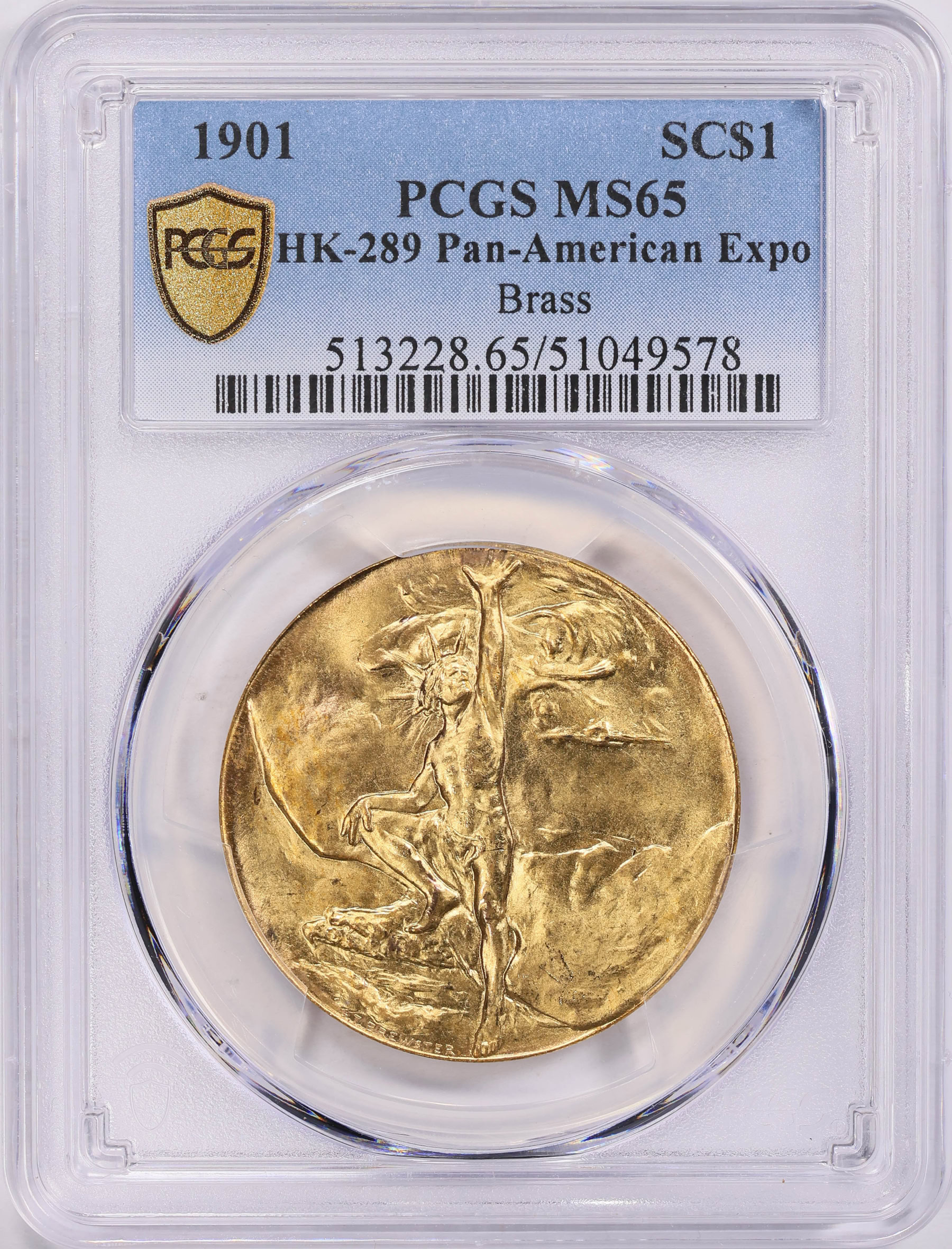 1901 Brass Pan-American Expo So-Called Dollar HK-289 PCGS MS-65 (Item ...