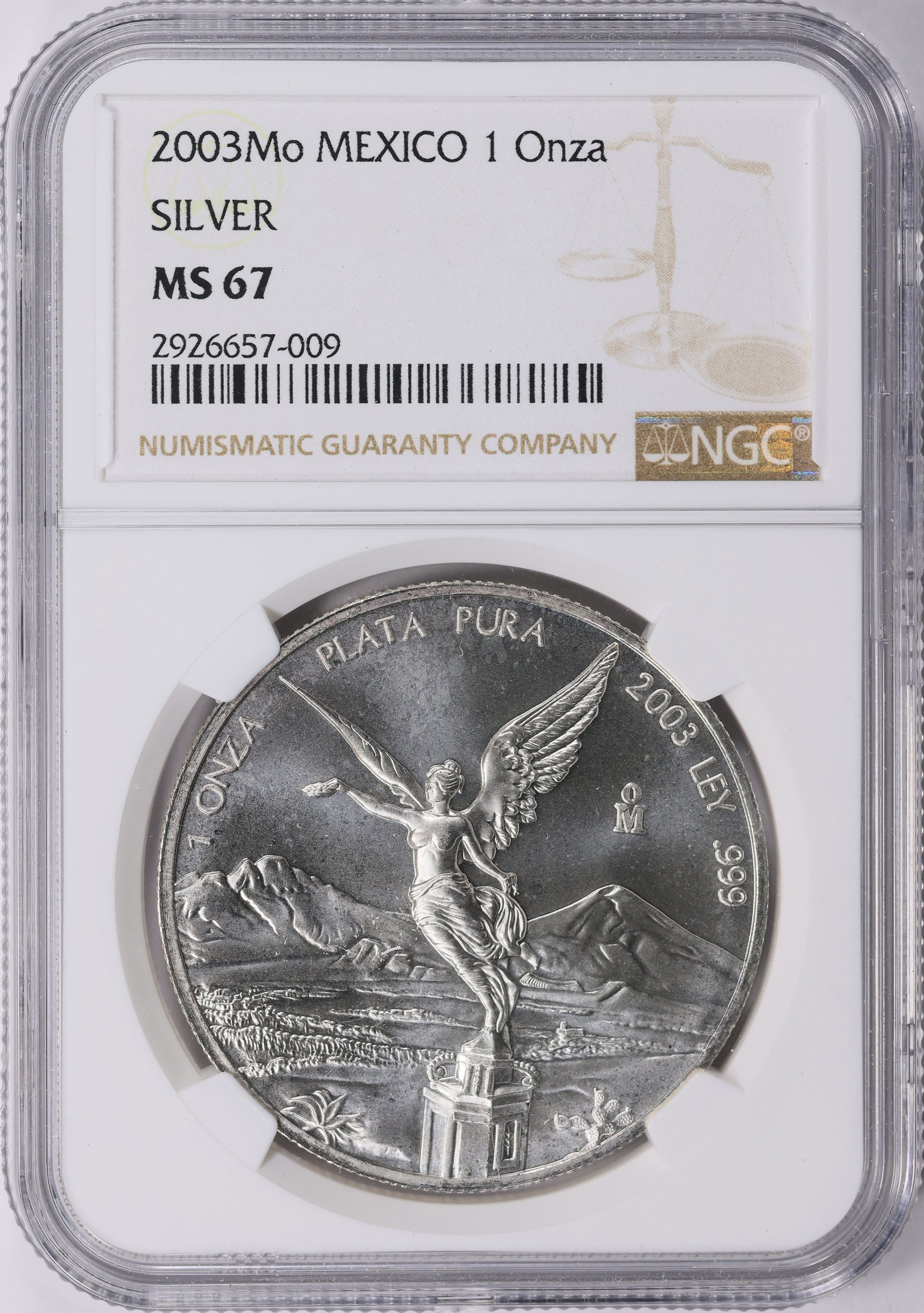 Mexico 2003-Mo Silver Onza Libertad KM-639 NGC MS-67 (Item 1817072) | GreatCollections Coin Auctions