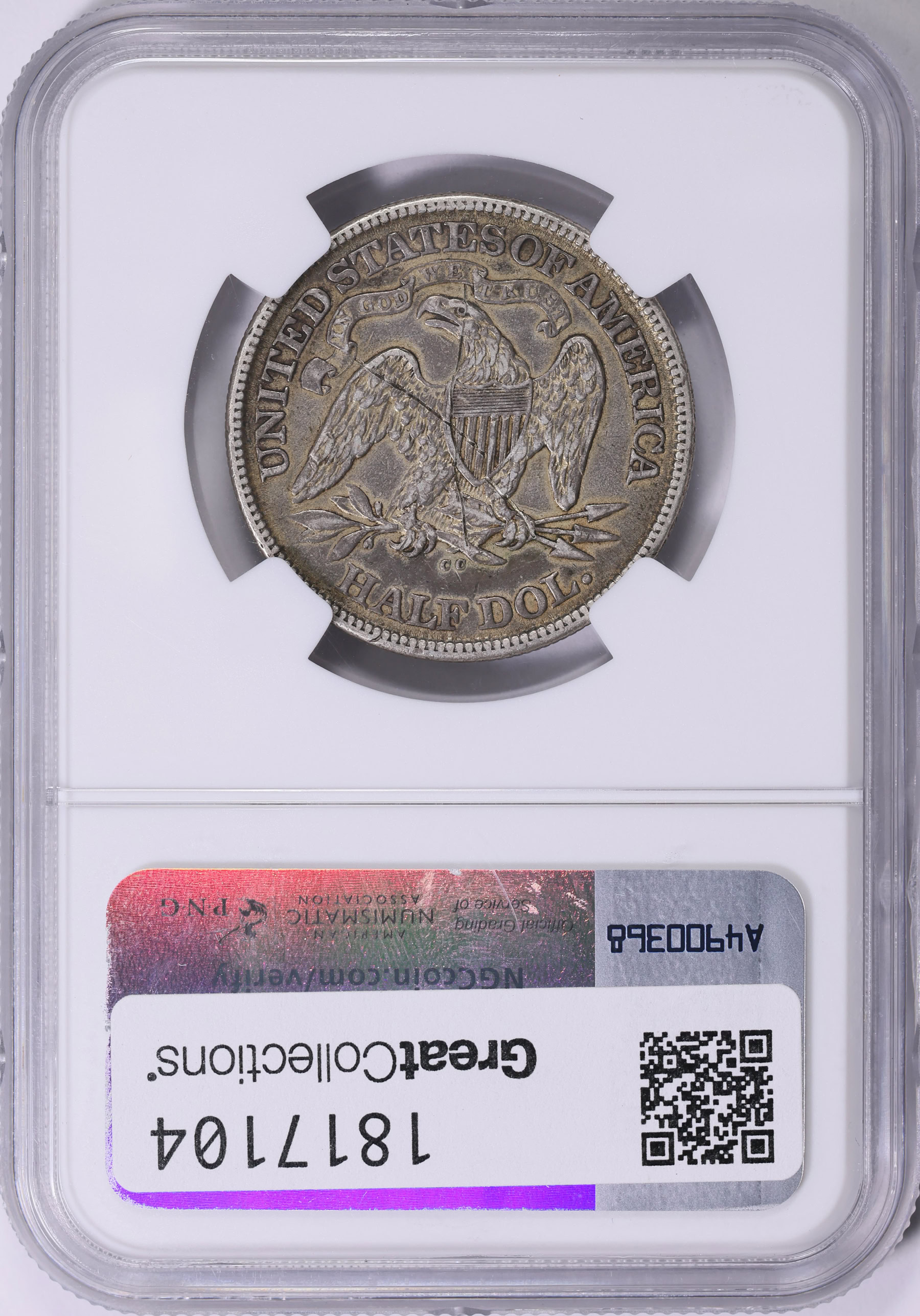 1873-CC Seated Liberty Half Dollar Arrows, Open 3, Small CC WB-3 NGC XF Details (Item 1817104 ...