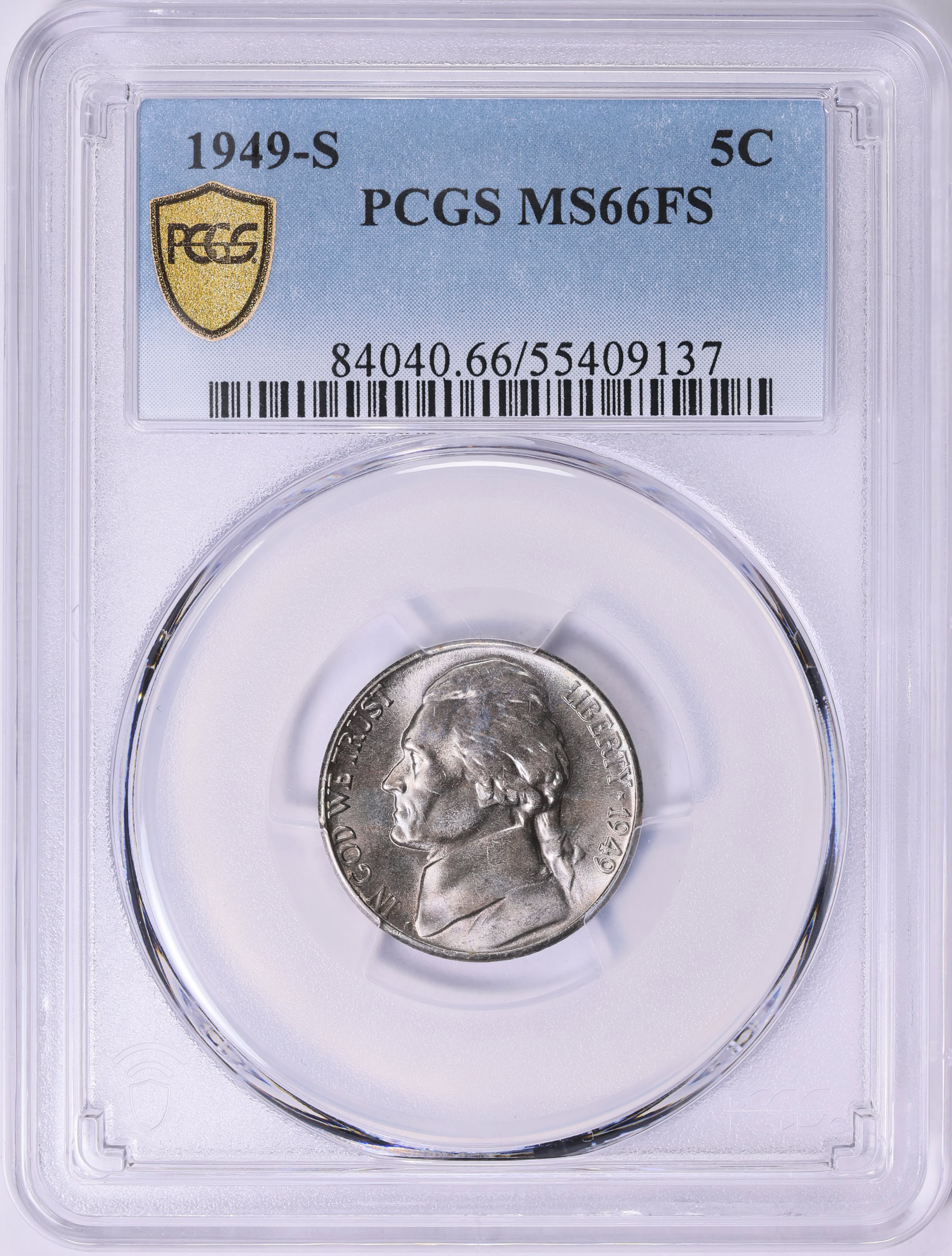 1949-S Jefferson Nickel PCGS MS-66 FS (Toned) (Item 1817203) | GreatCollections Coin Auctions