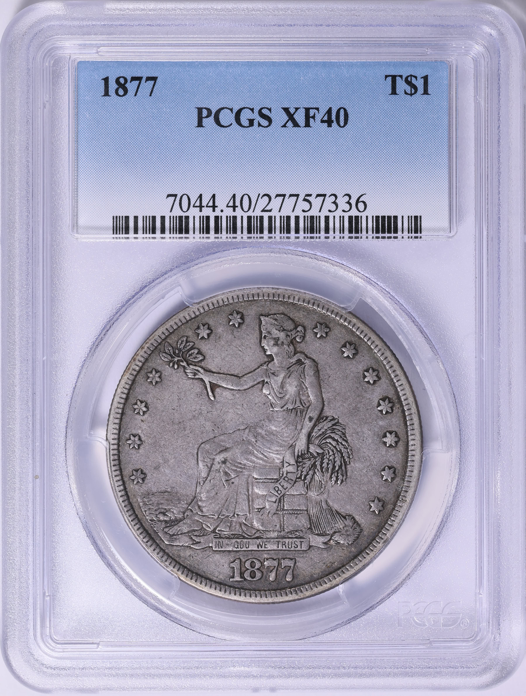 1877 Trade Silver Dollar PCGS XF-40 (Item 1817207) | GreatCollections Coin Auctions